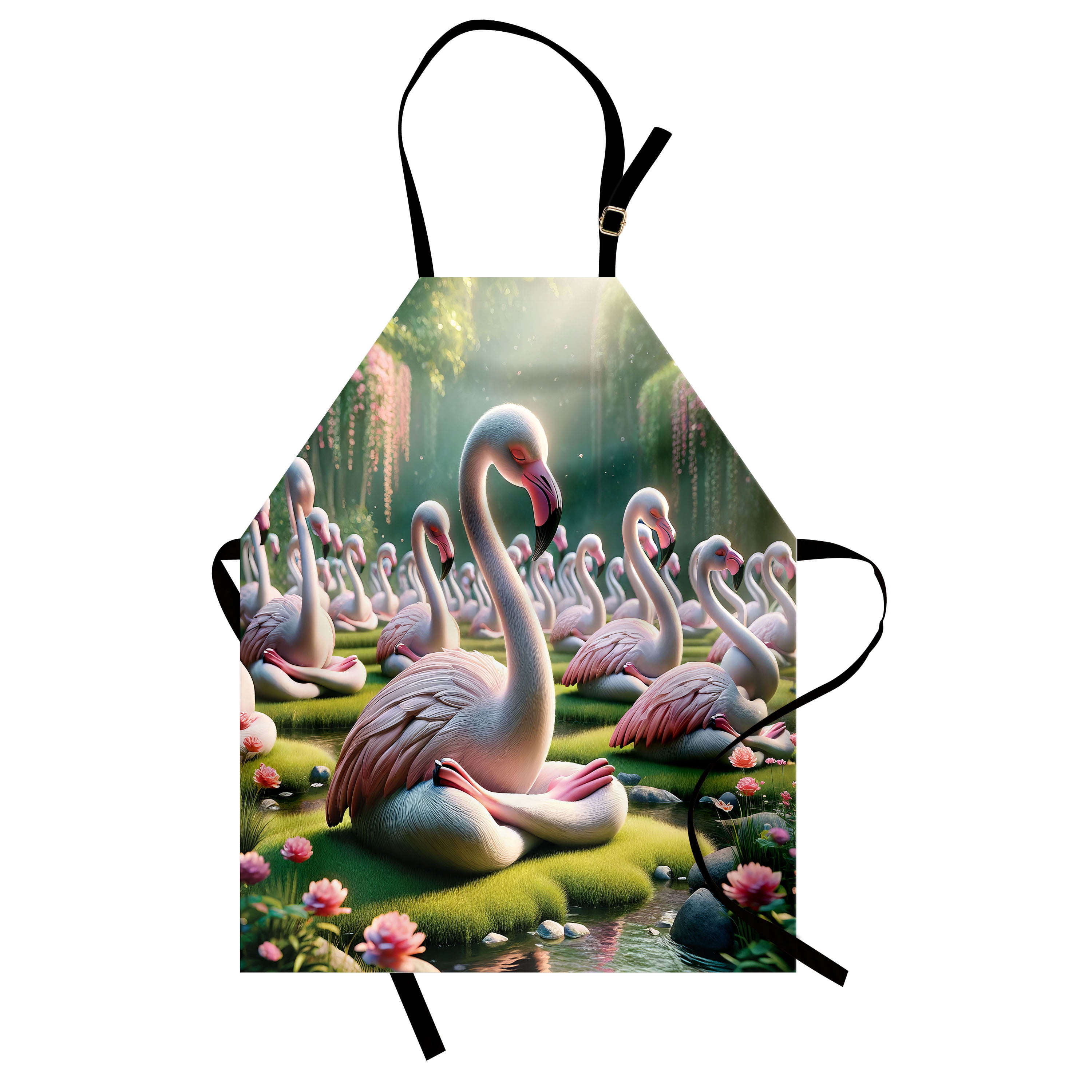 Flamingo Apron, Serene Birds Surreal and Peaceful Nature Scenery Forest ...