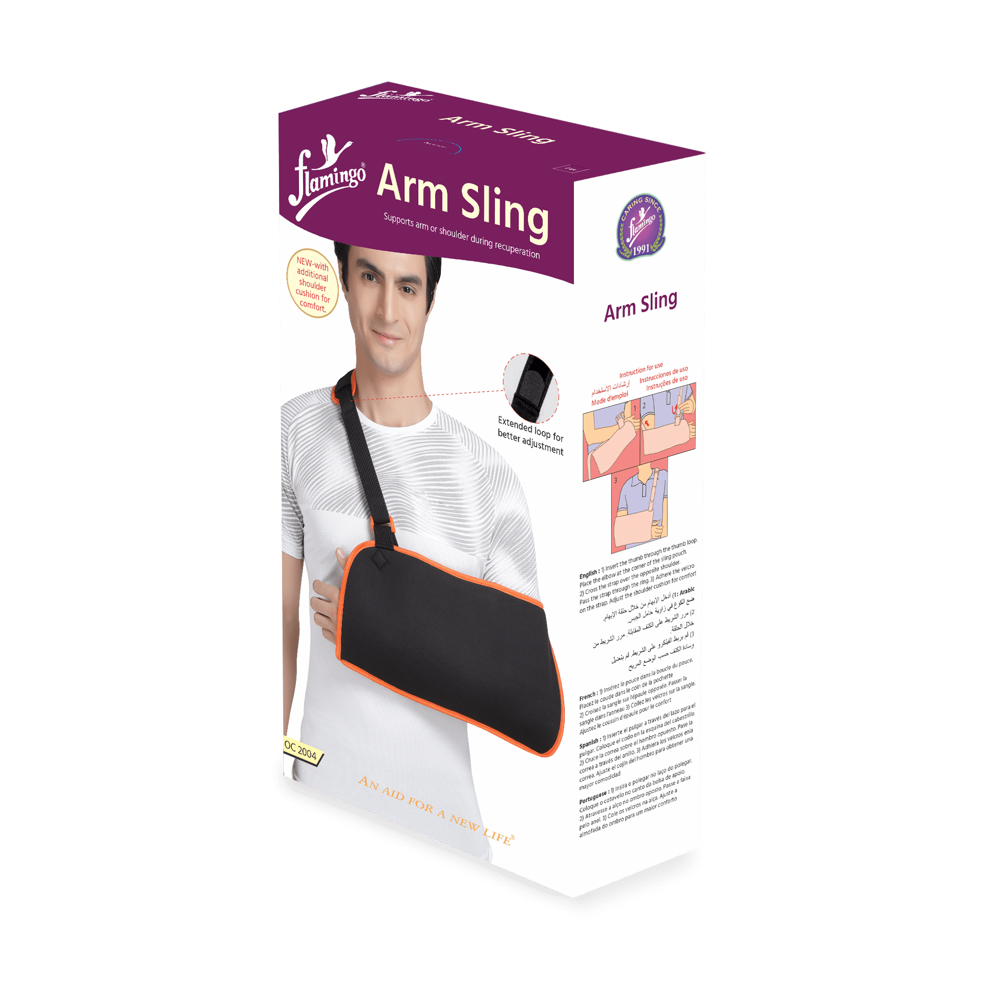 Flamingo Arm Support Sling- Adjustable Length, Thumb Loop, Comfortable ...