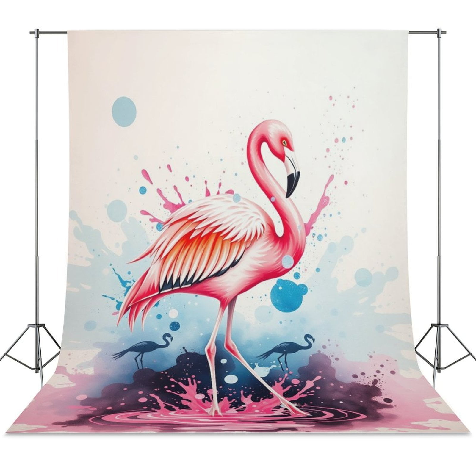 Flamingo Backdrop Baby Shower Newborn Portrait Girl Boy Birthday Party ...