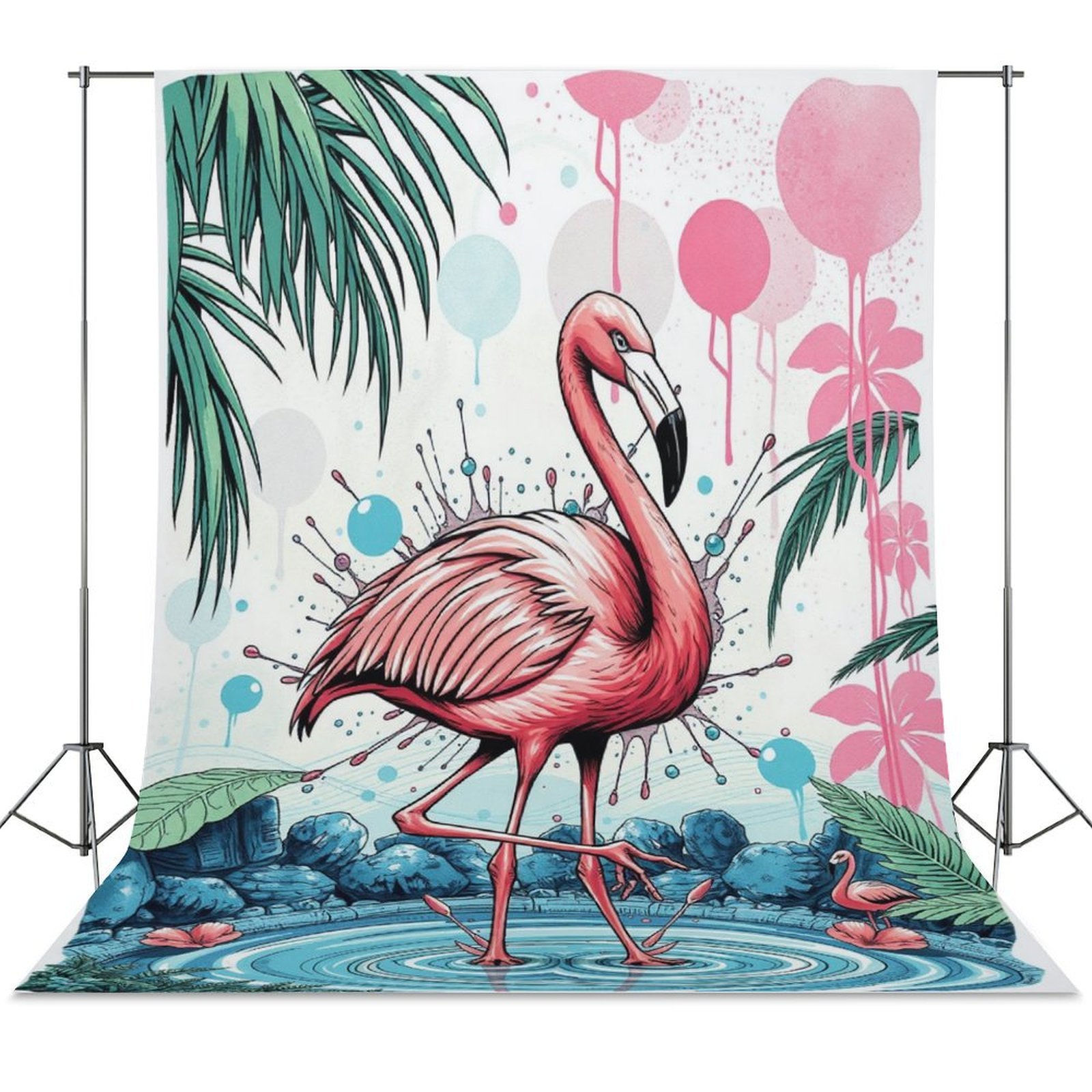 Flamingo Backdrop Baby Shower Newborn Portrait Girl Boy Birthday Party ...