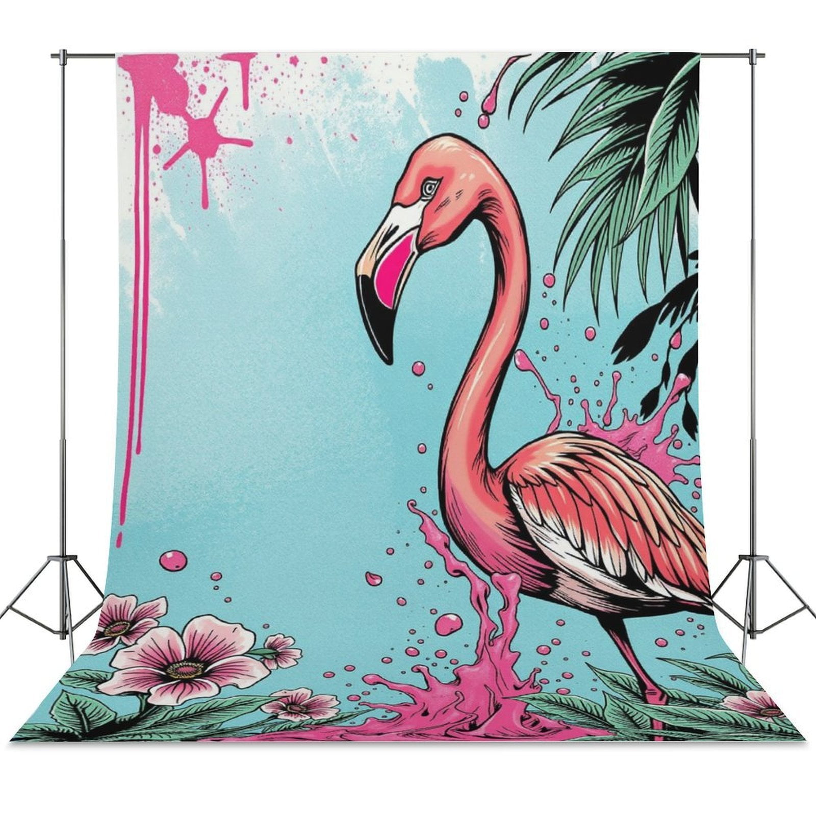 Flamingo Backdrop Baby Shower Newborn Portrait Girl Boy Birthday Party ...