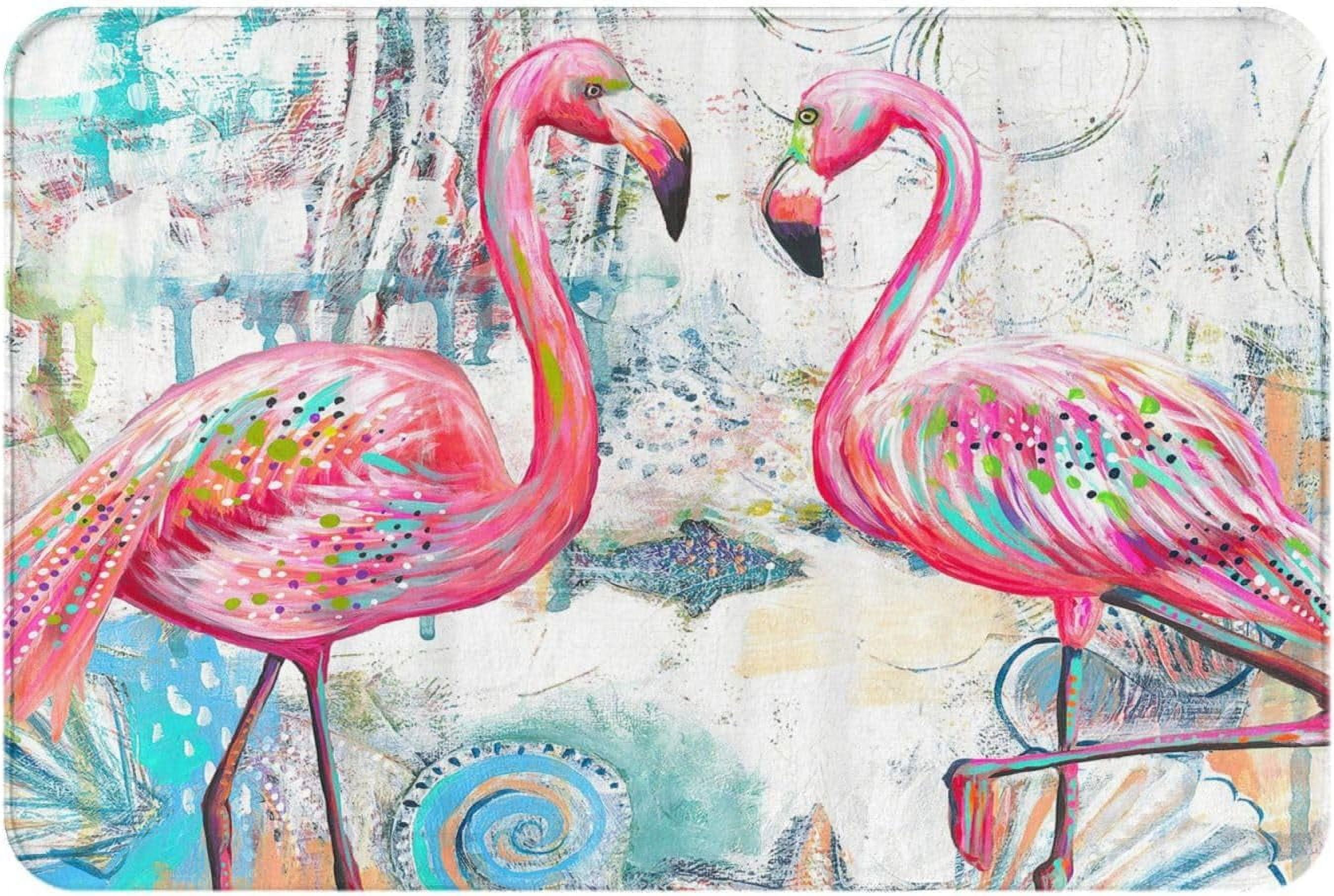 Flamingo Bath Mat Pink Flamingos Non Slip Door Mat Rug Quick Dry ...