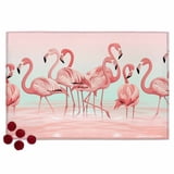 Flamingo Bird Door Mat Summer Tropical Pink Animals Gradient Pink Blue ...