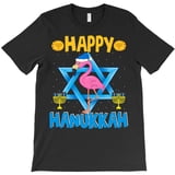 Flamingo Bird Tropical Happy Hanukkah Cute Flamingo Menorah Jewish Pro ...