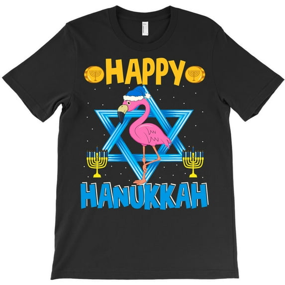 Flamingo Bird Tropical Happy Hanukkah Cute Flamingo Menorah Jewish Pro ...
