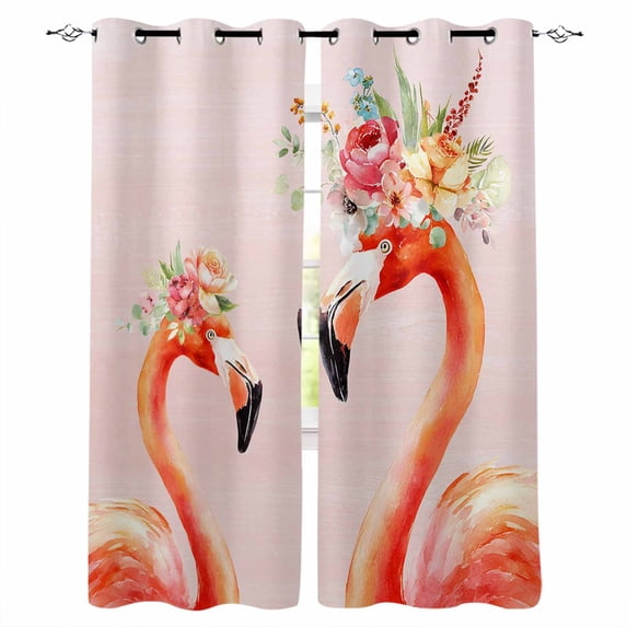 Flamingo Birds Blackout Curtains for Bedroom/Living Room, Thermal ...