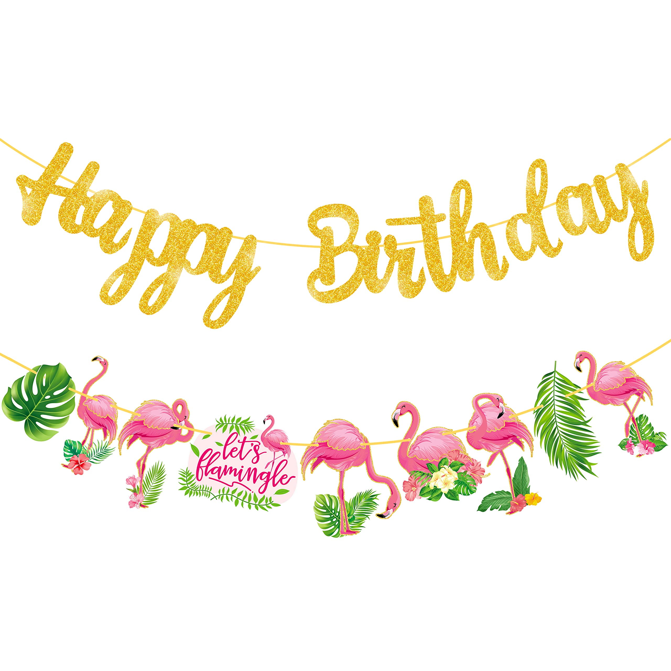 Flamingo Birthday Party Banner Hawaii Luau AIS1 Party Decorations ...