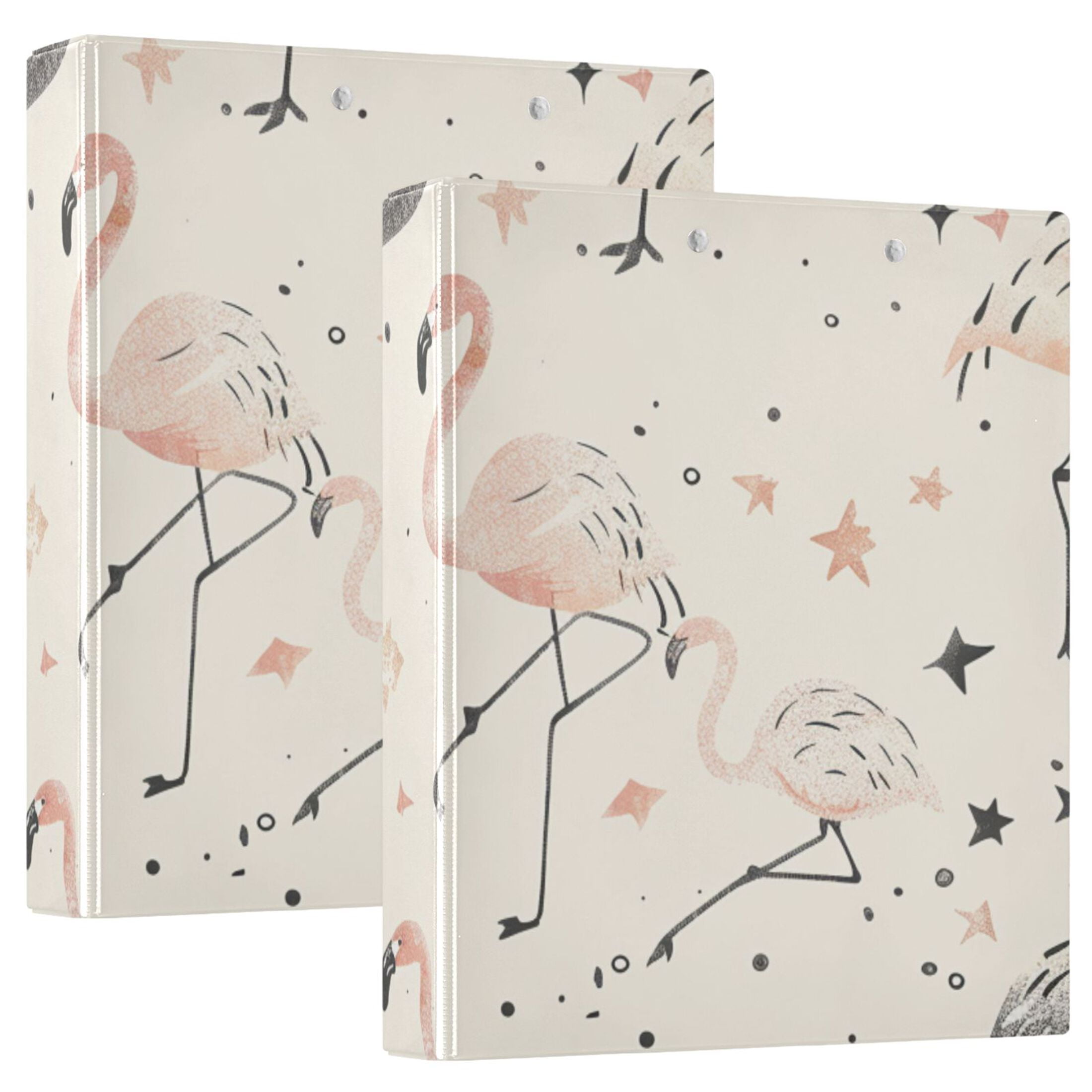 Flamingo Black and Pink 3 Ring Binders 1.5 inch Hardcover File Folders ...