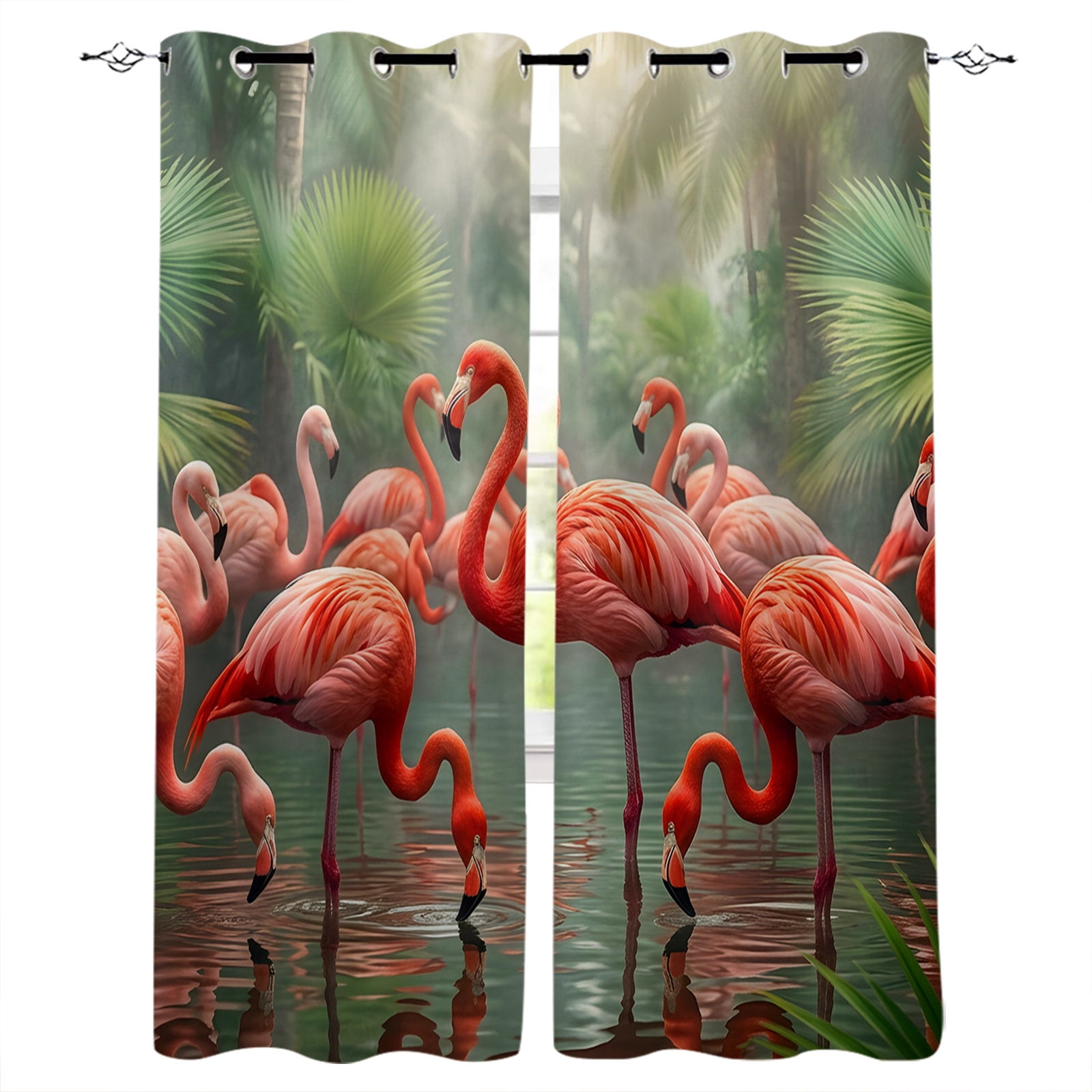 Flamingo Blackout Curtains for Bedroom/Living Room, Thermal Insulated ...