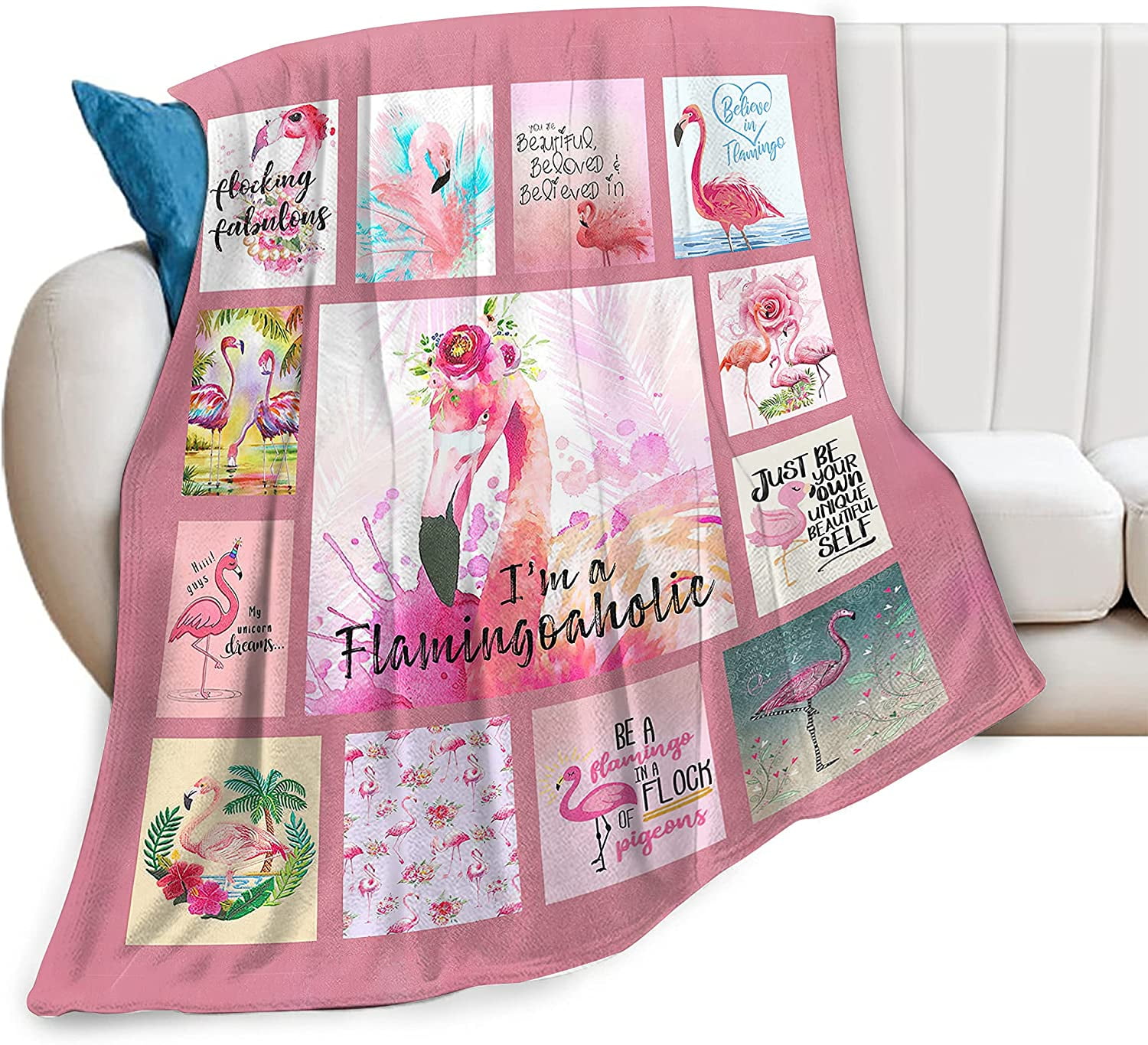 Flamingo Blanket for Girls Pink Flamingo Throw Blanket Soft Cozy Warm ...