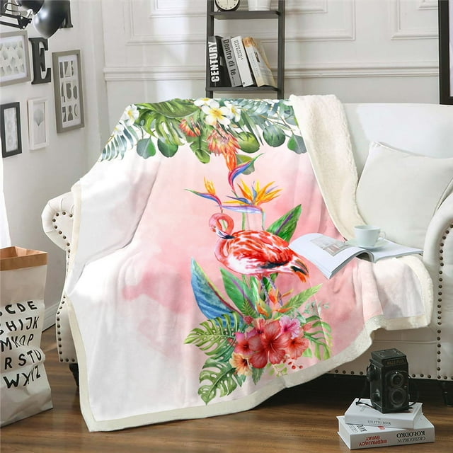 Flamingo Blanket Palm Leaves 40"x50" Throw Blanket for Boys Kids Child ...