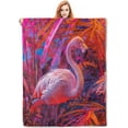 Flamingo Blanket,Tropical Anime Flannel Throw Blankets,Soft Warm ...