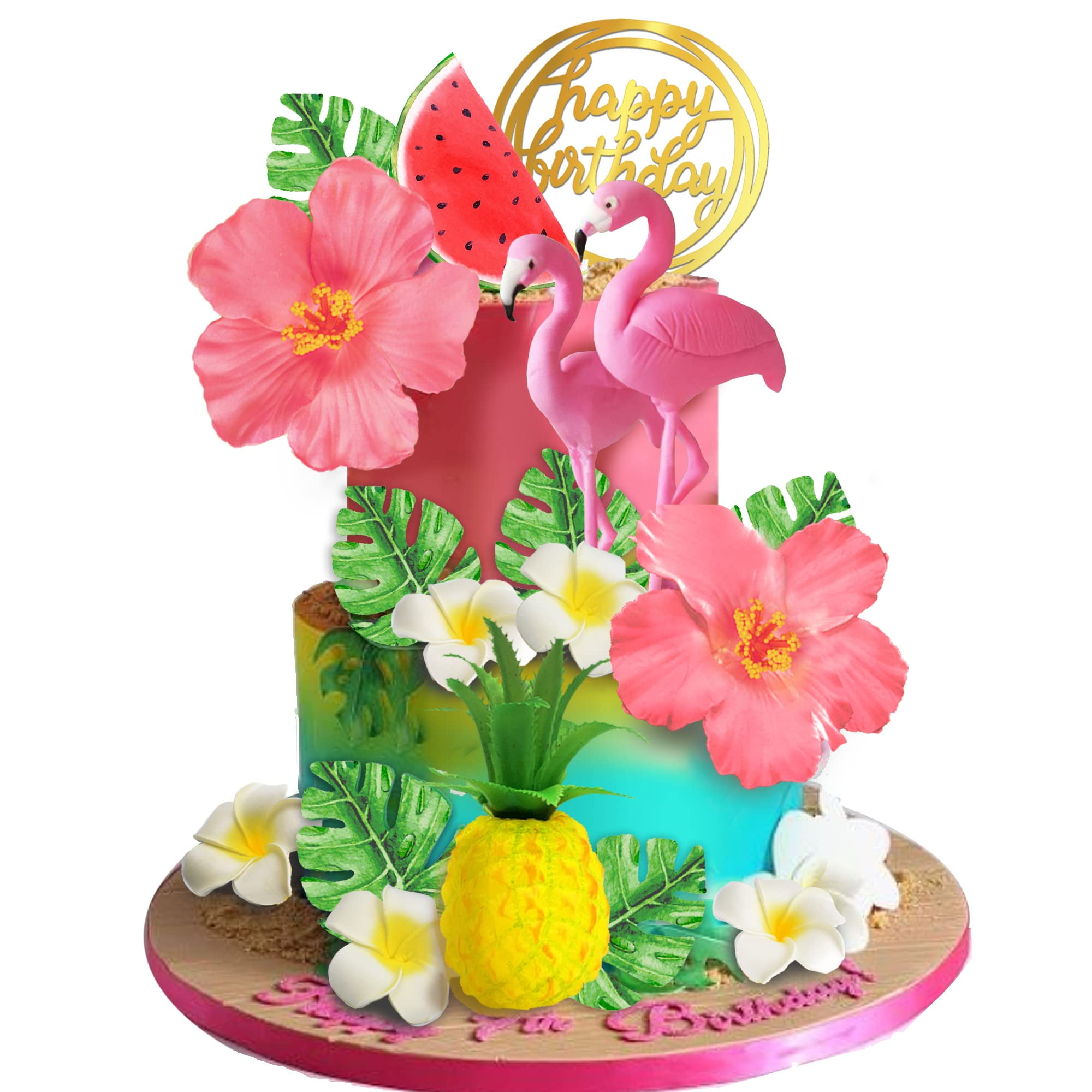 Flamingo Cake Toppers Summer Cake Decorations RST1 Pineapple and ...