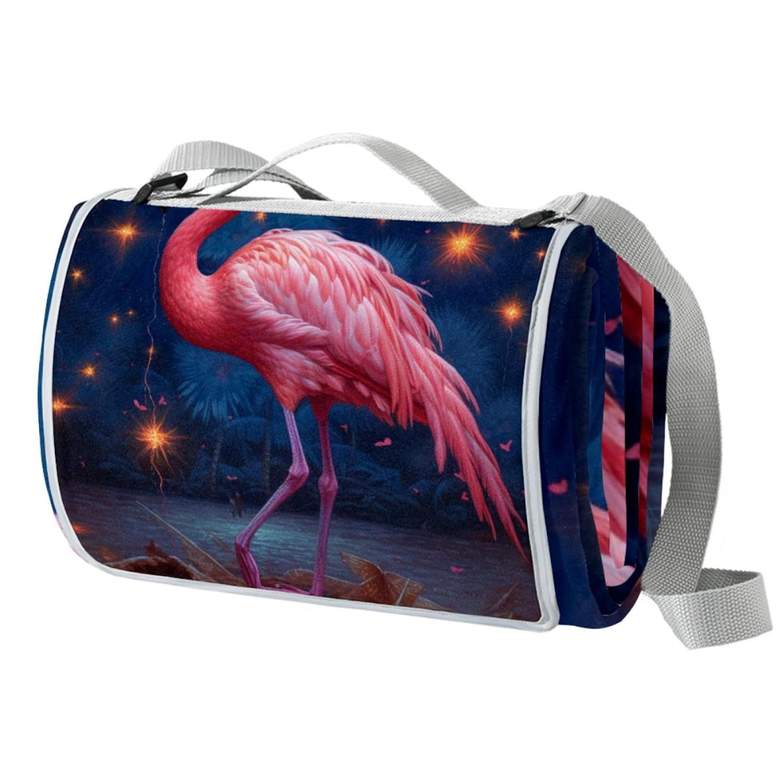 Flamingo Canvas Beach Blanket Picnic Mat - Waterproof Outdoor Mat for ...