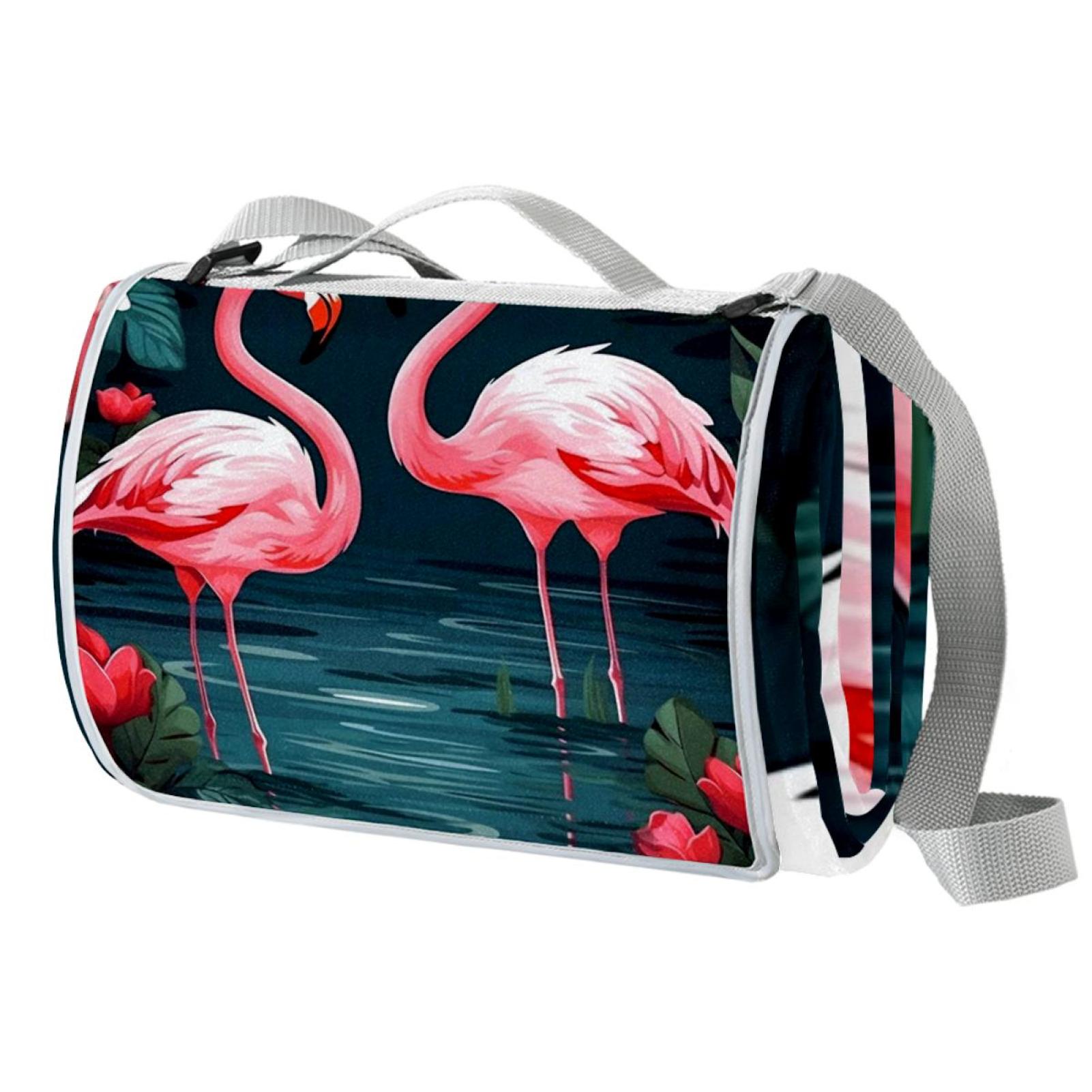 Flamingo Canvas Picnic Mat Beach Blanket Waterproof Portable Outdoor ...