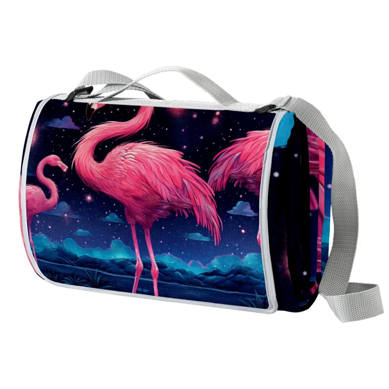 Flamingo Canvas Picnic Mat Waterproof Outdoor Blanket with Carrying ...