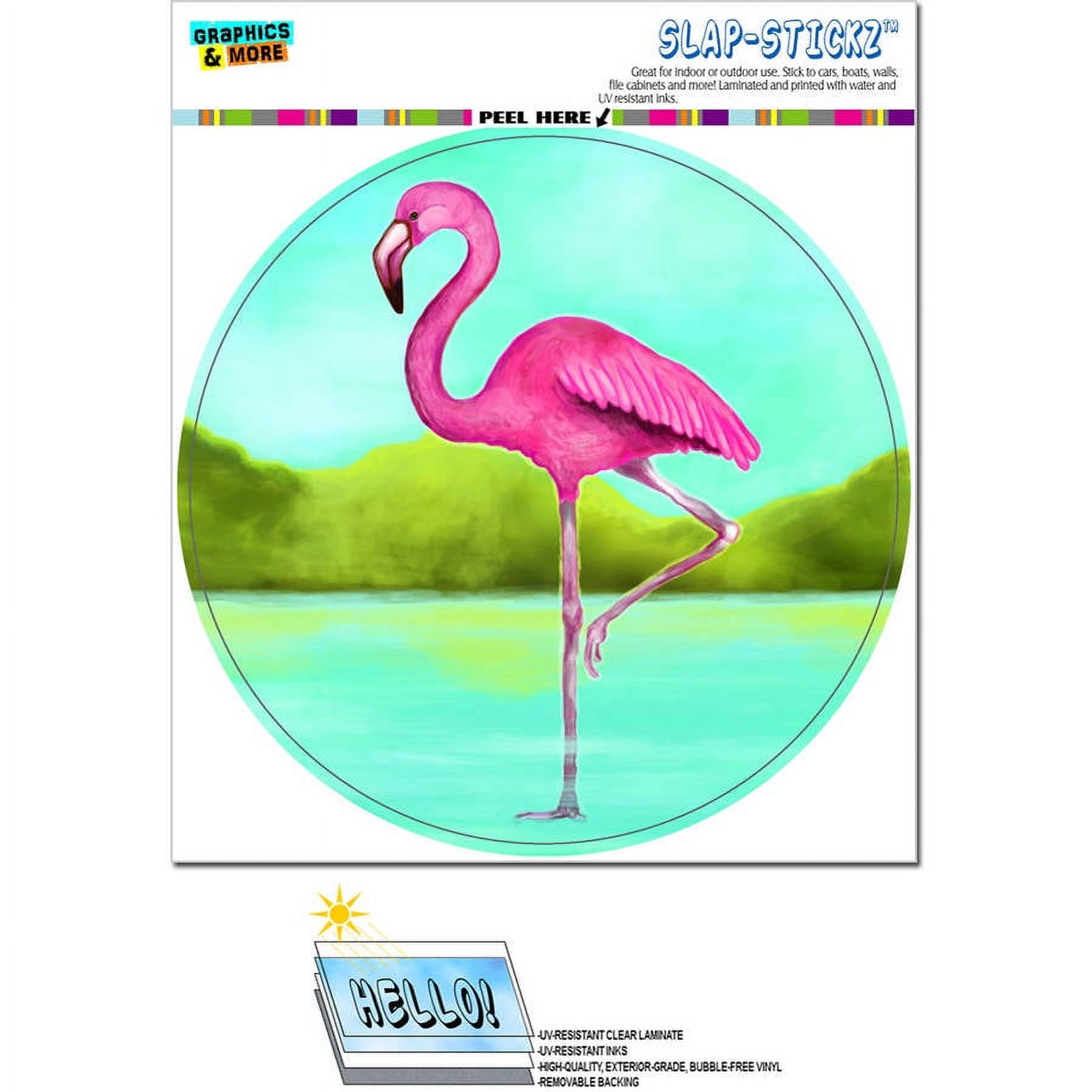 Flamingo Circle Automotive Car Window Locker Bumper Sticker - Walmart.com