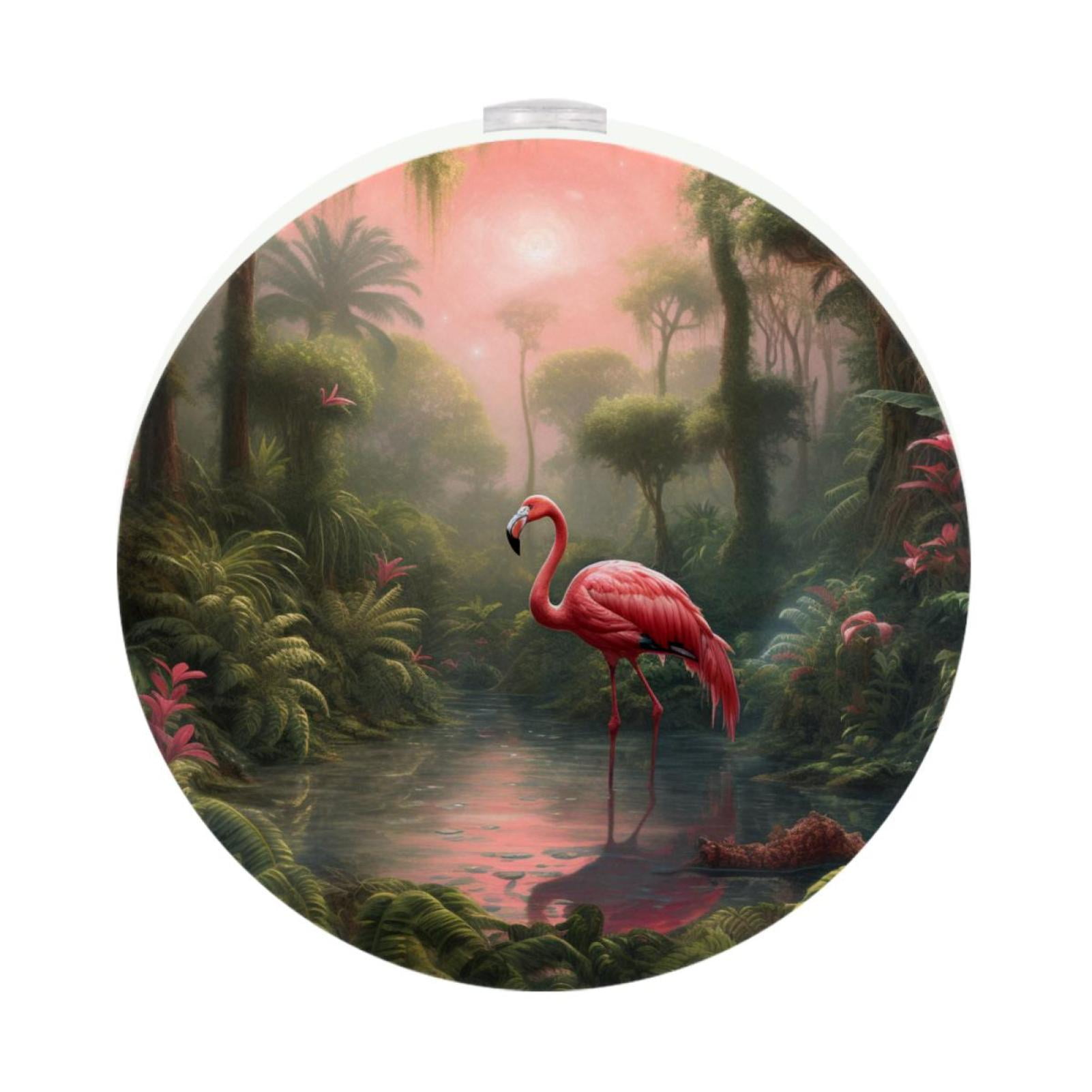 Flamingo Circle Night Light LED Wall Lighting, Set of 2, Induction Light Control - Walmart.com