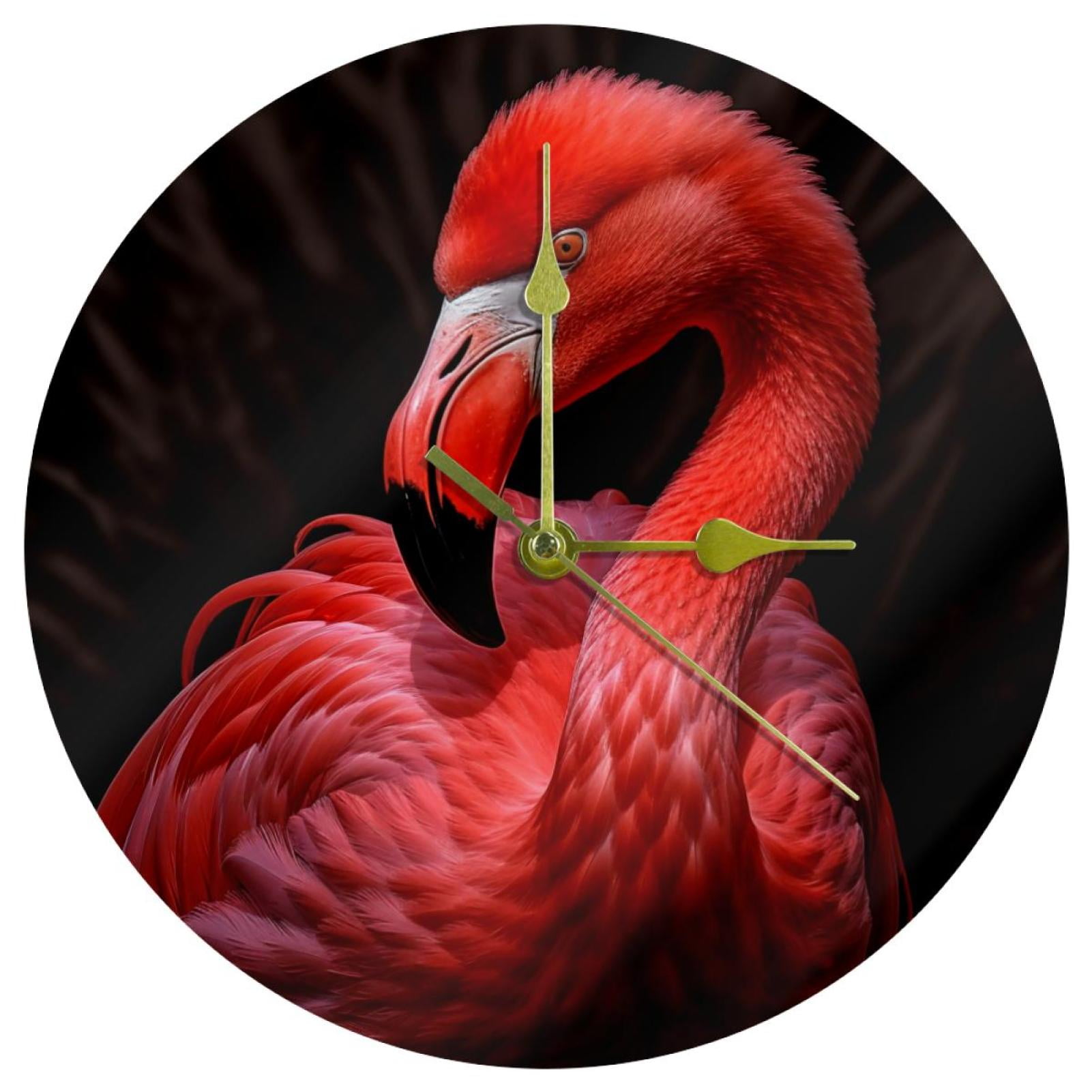 Flamingo Circular Acrylic Wall Clock - Contemporary Home Decor for ...