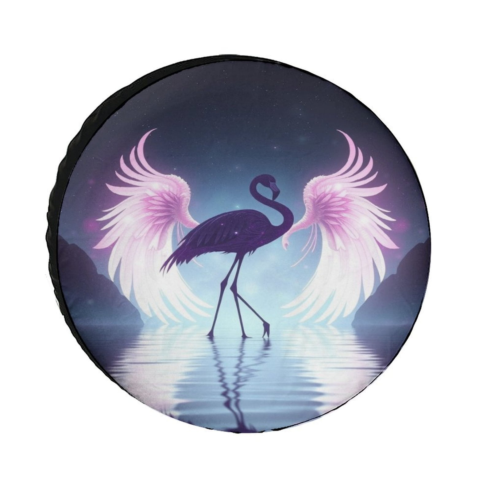 Flamingo Cosmic Wings Art Spare Tire Cover Universal Waterproof Dust ...