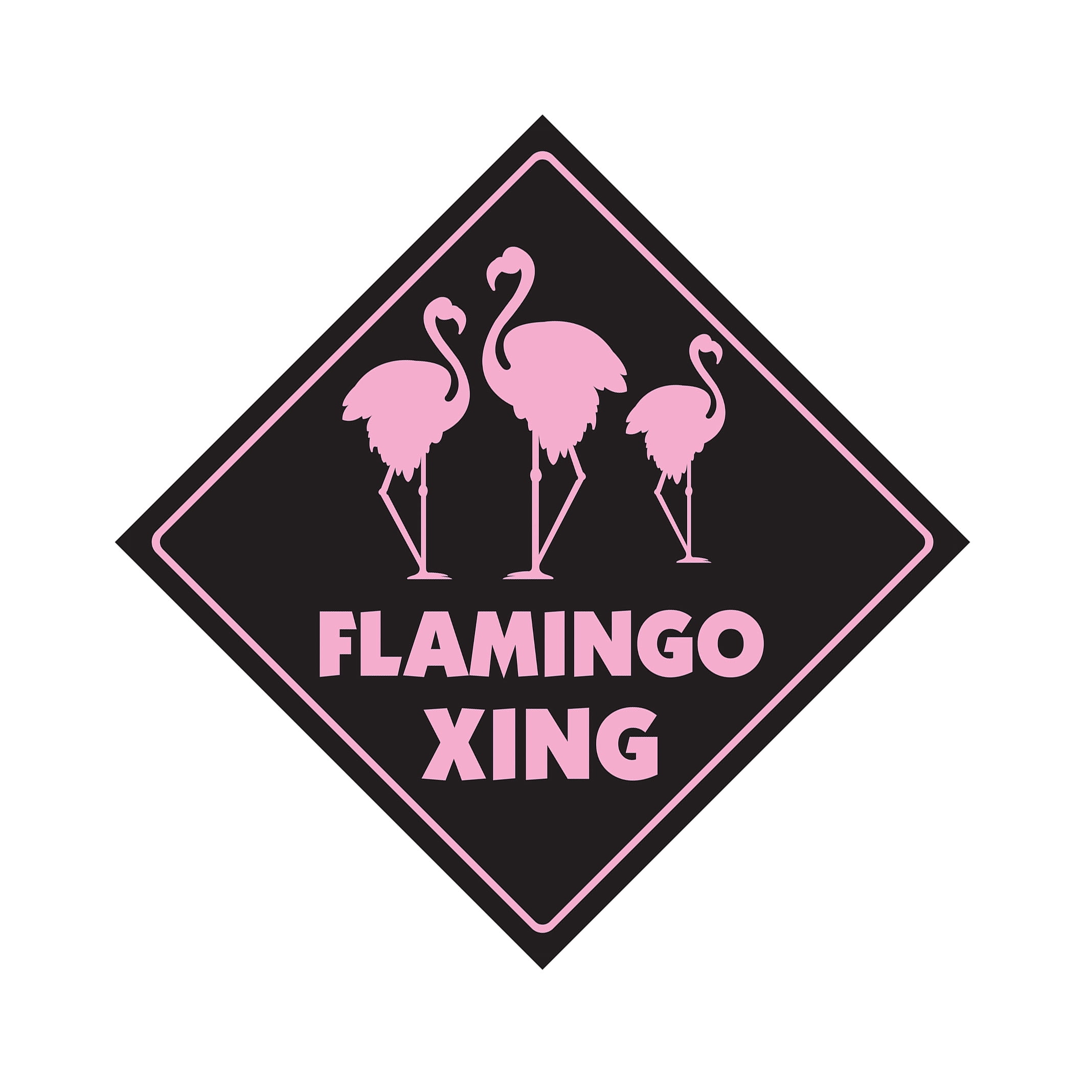 Flamingo Crossing Sign Zone Xing | Indoor/Outdoor | 14" Tall flamingos ...
