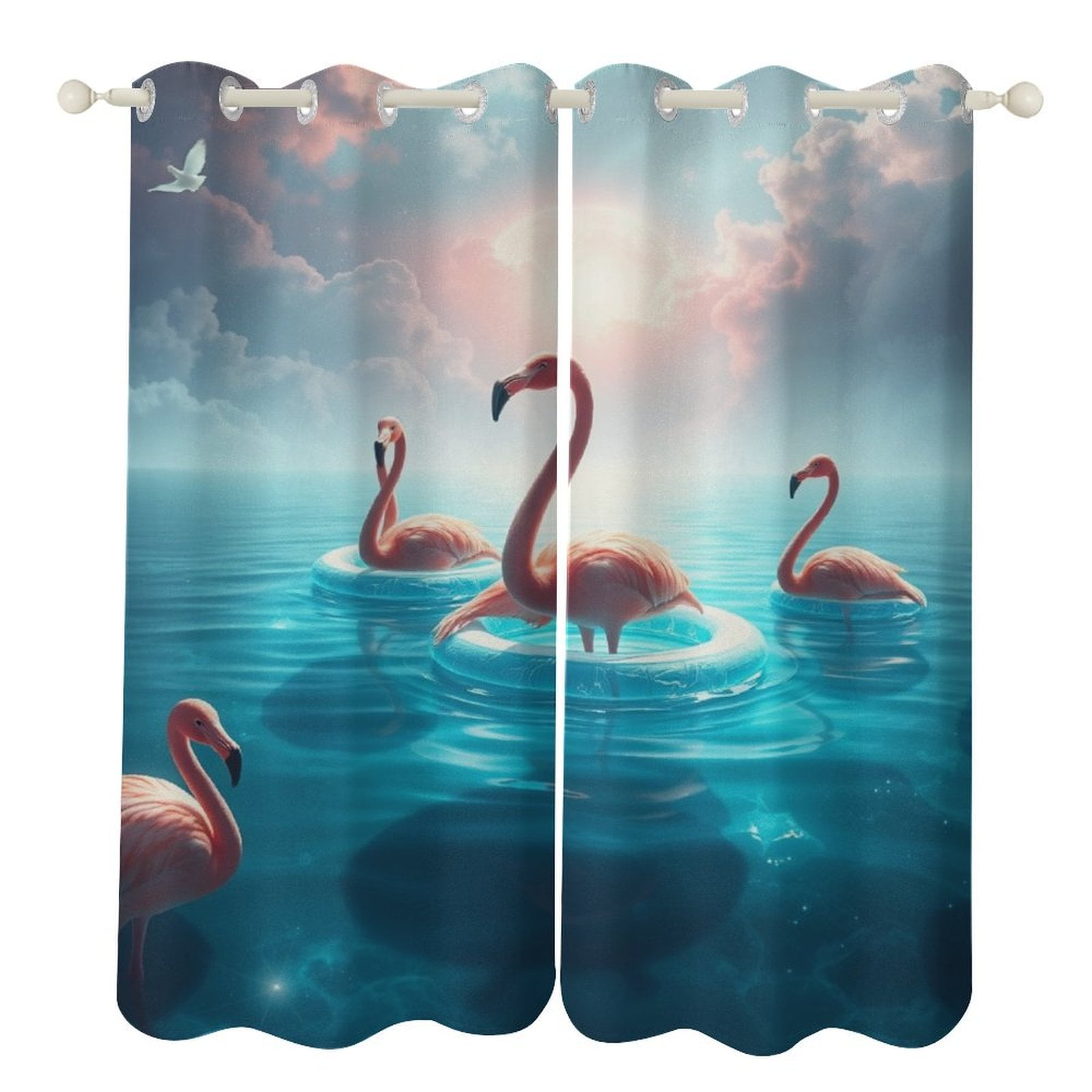 Flamingo Curtain for Living Room Bedroom Set Design High Quality Polyester Cortinas - Walmart.com