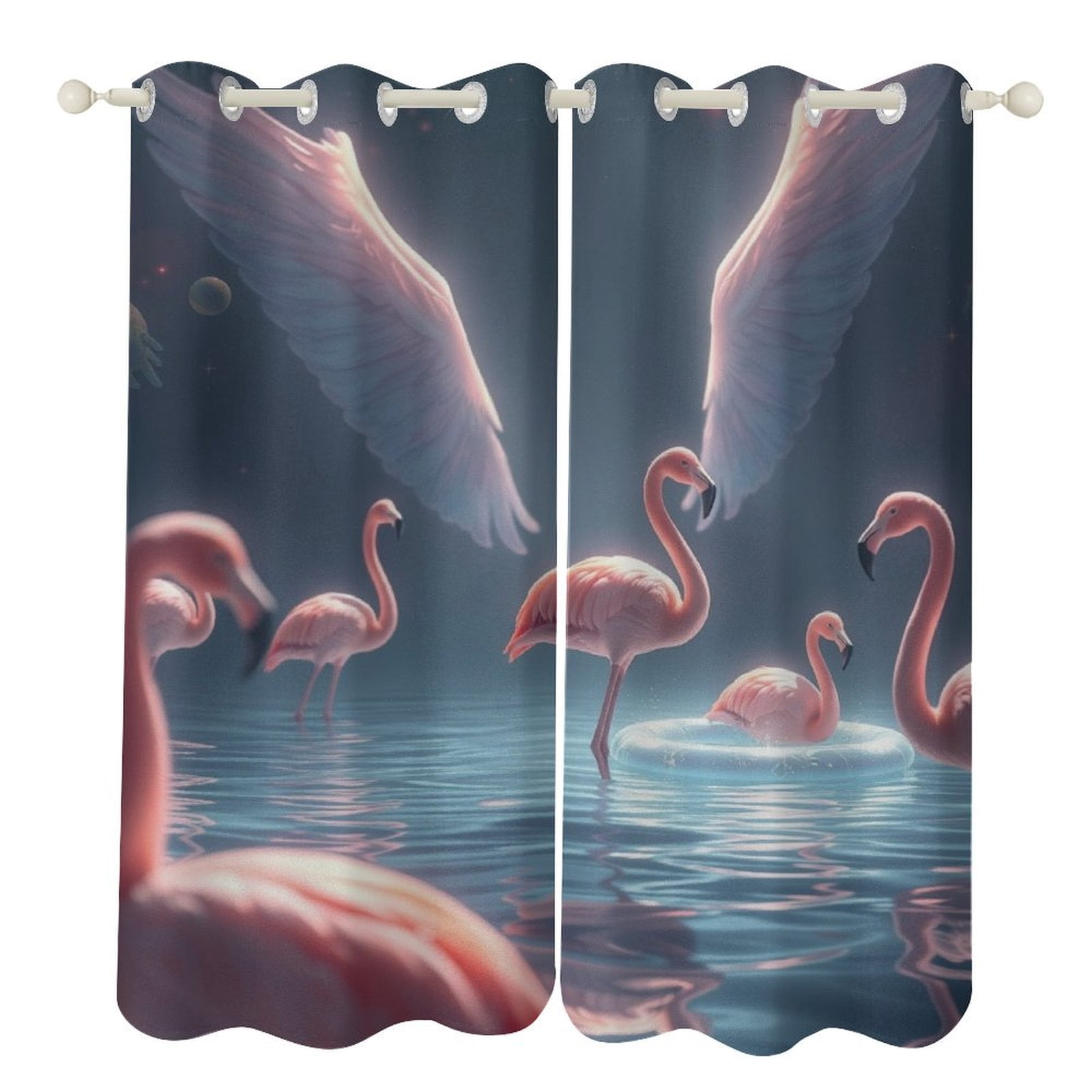 Flamingo Curtains for Bedroom Living Room Drapes Kitchen Children's ...