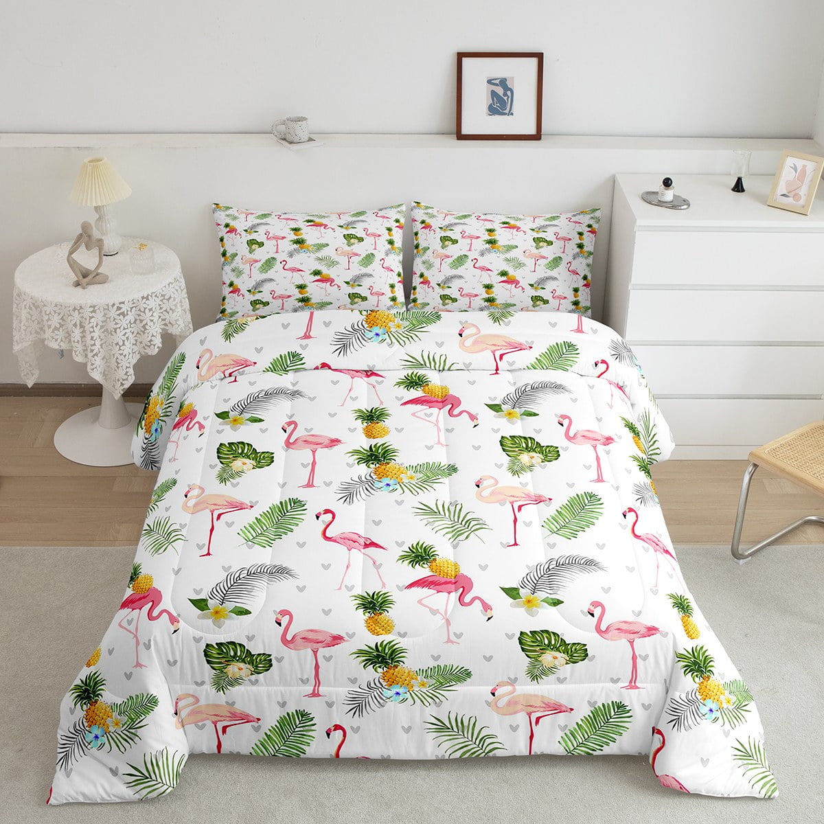 Flamingo Decor Bedding King Pink Flamingo Comforter Set Women Summer ...