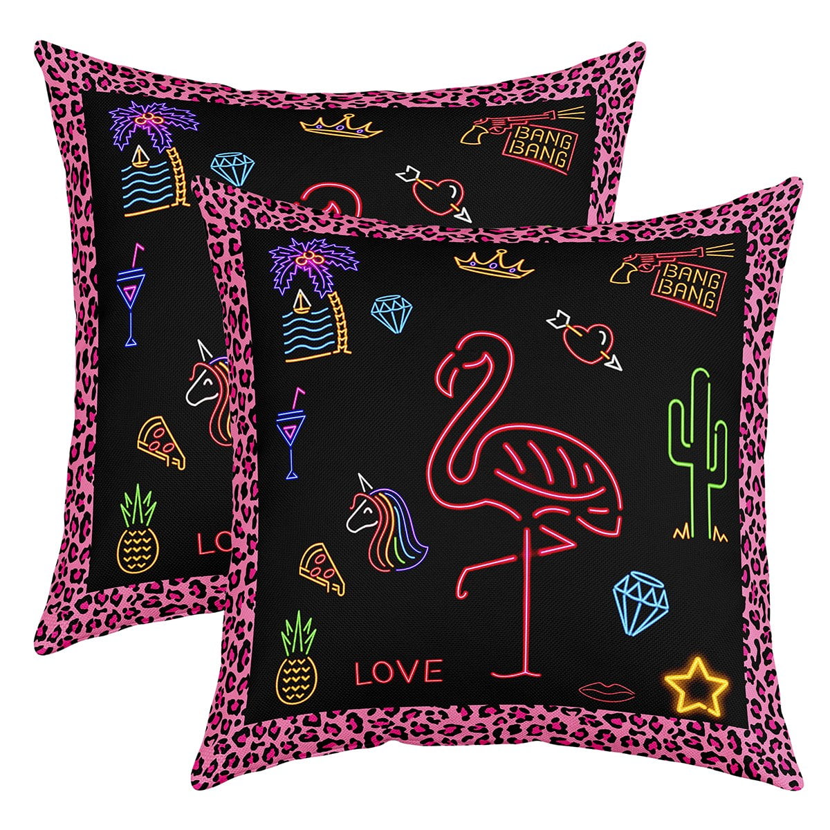 Flamingo Decor Pillow Covers for Boys Girls,Pink Flamingo Cushion Cases ...