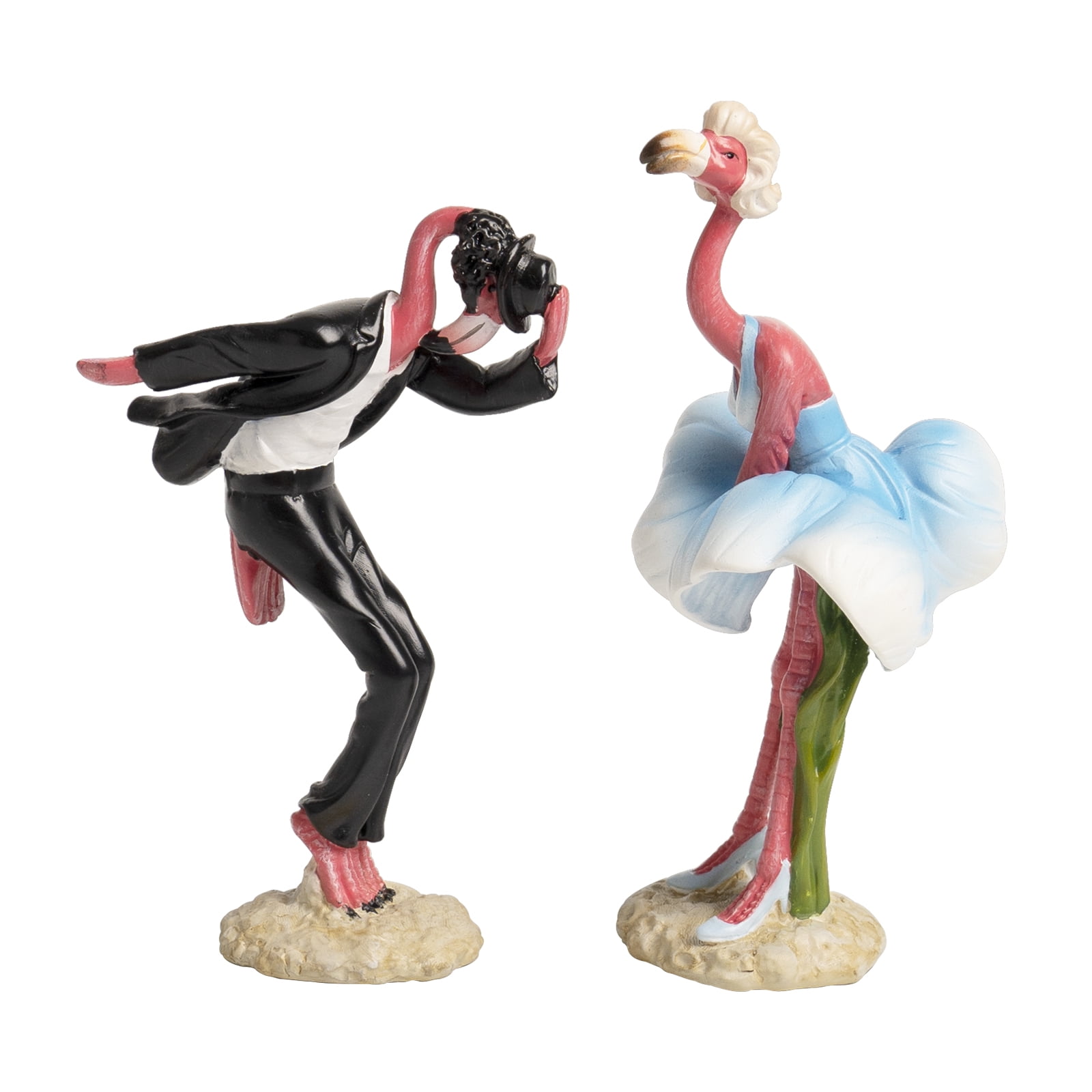Flamingo Decor, Resin Mr and Mrs Pink Flamingo Statue Indoor Decoration ...