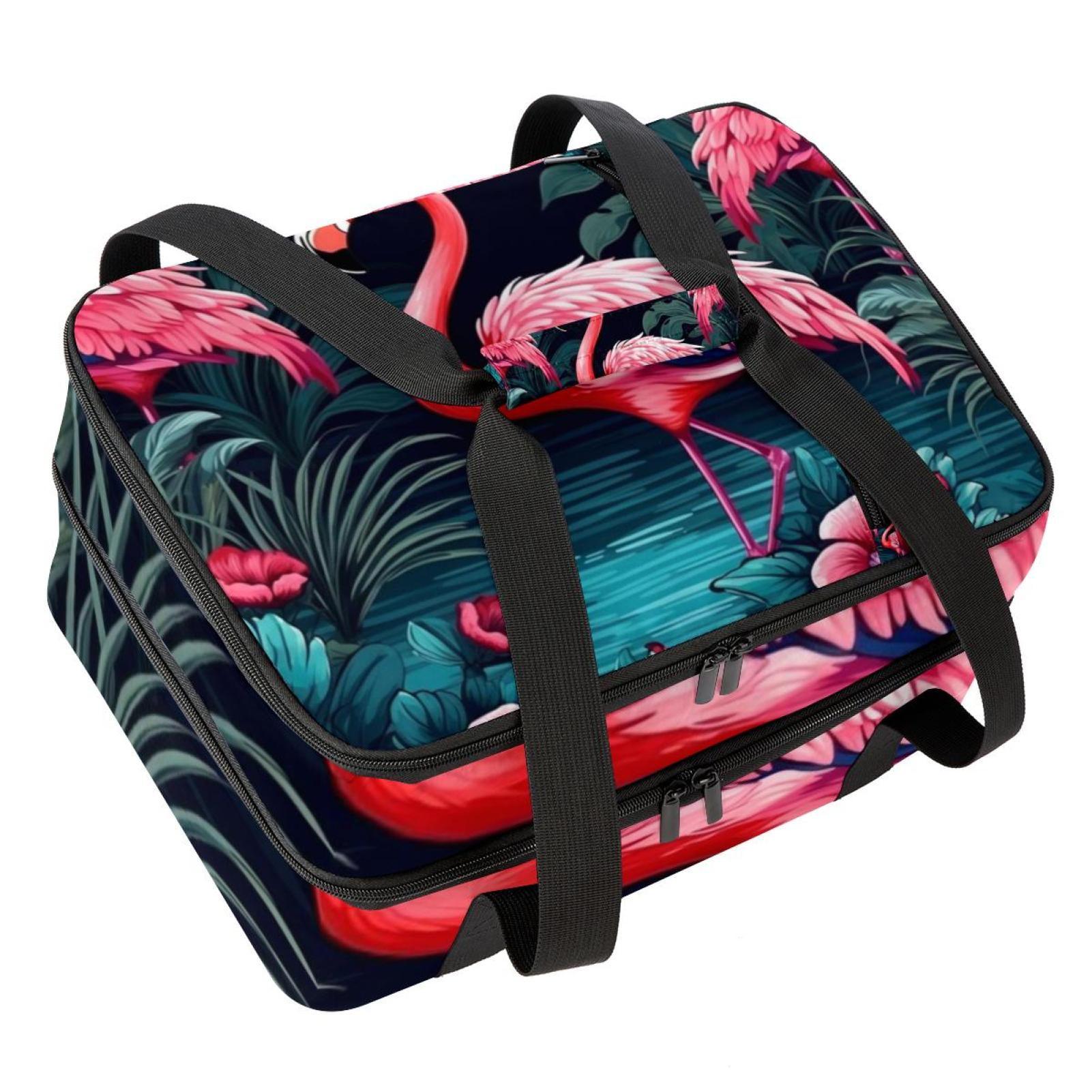 Flamingo Double Layered Insulated Lunch Bag with Two Compartments ...