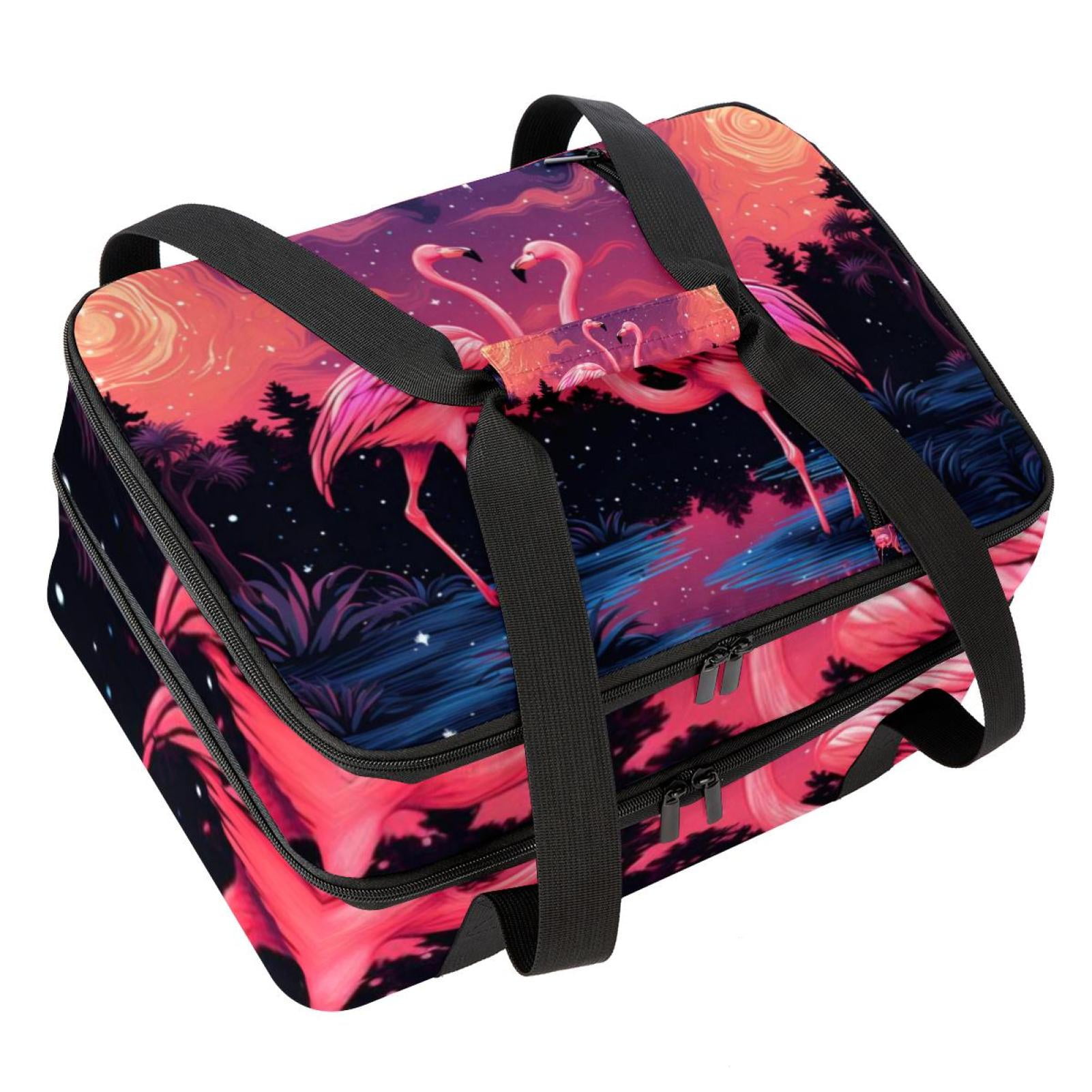 Flamingo Double Layered Insulated Lunch Bag with Two Compartments ...