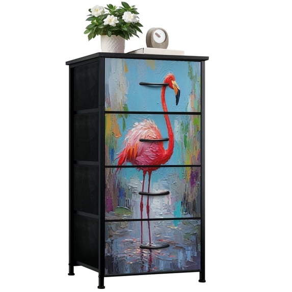 Flamingo Dresser for Bedroom with 4 Storage Drawers Animal Wildlife ...
