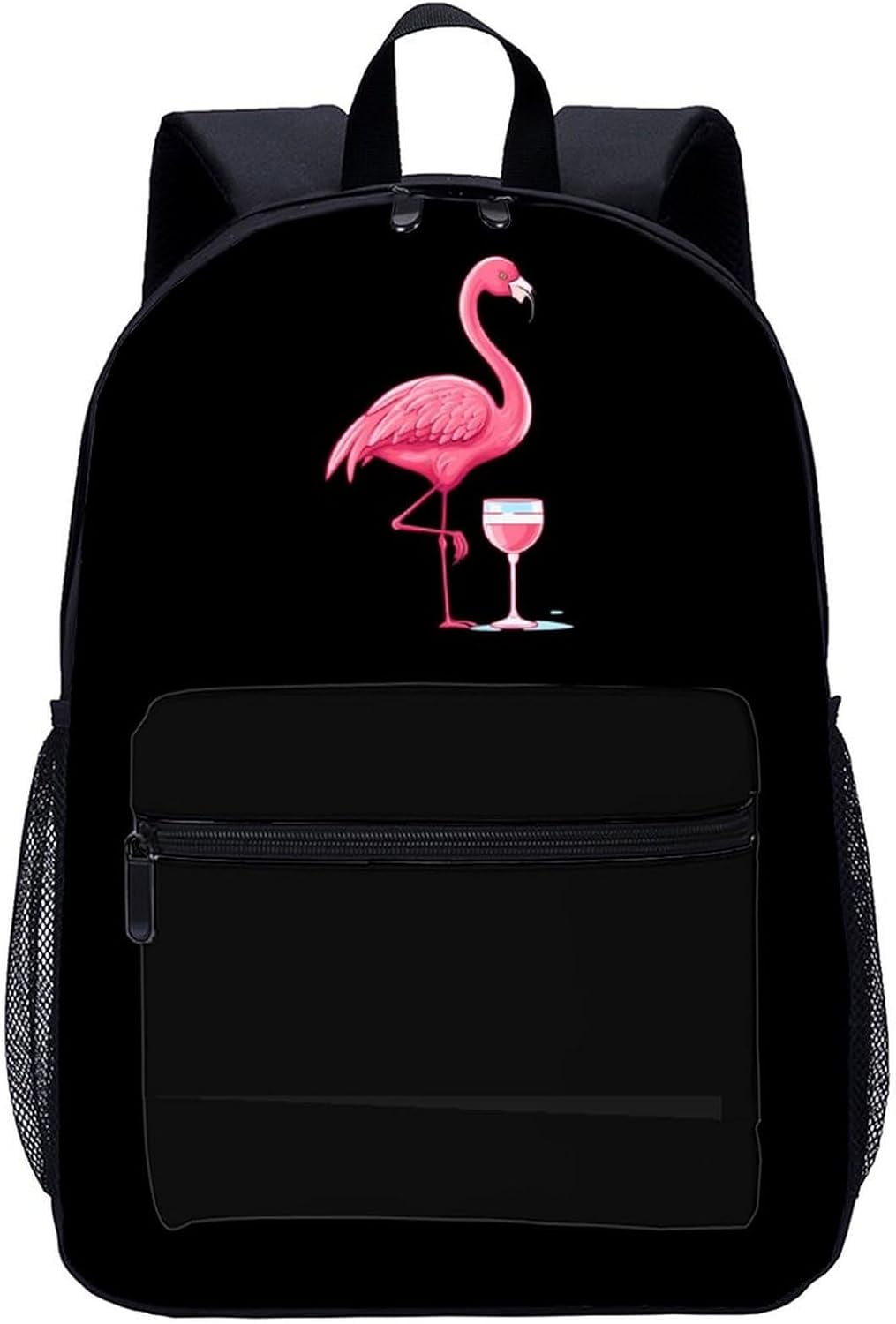 Flamingo Drinking 17 Inch Print Backpack College Travel Laptop Backpack ...