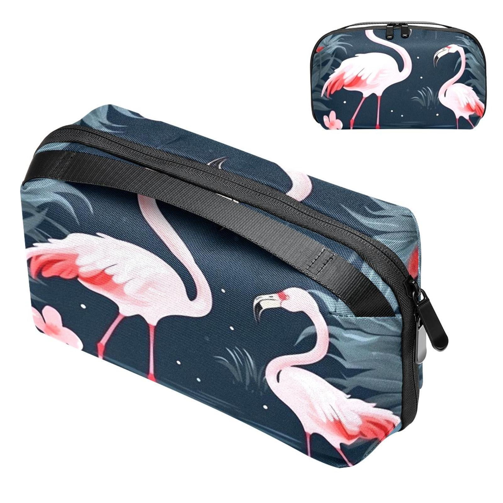 Flamingo Electronic Organizer Travel Case, Waterproof Oxford Cloth Storage Pouch Bag, Box with ...