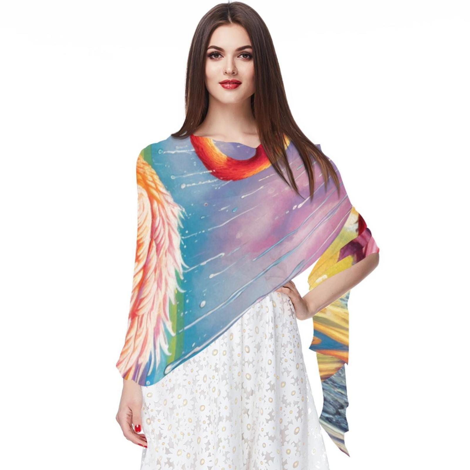 Flamingo Elegant Silk Scarf - Translucent Chiffon Yarn - Lightweight ...