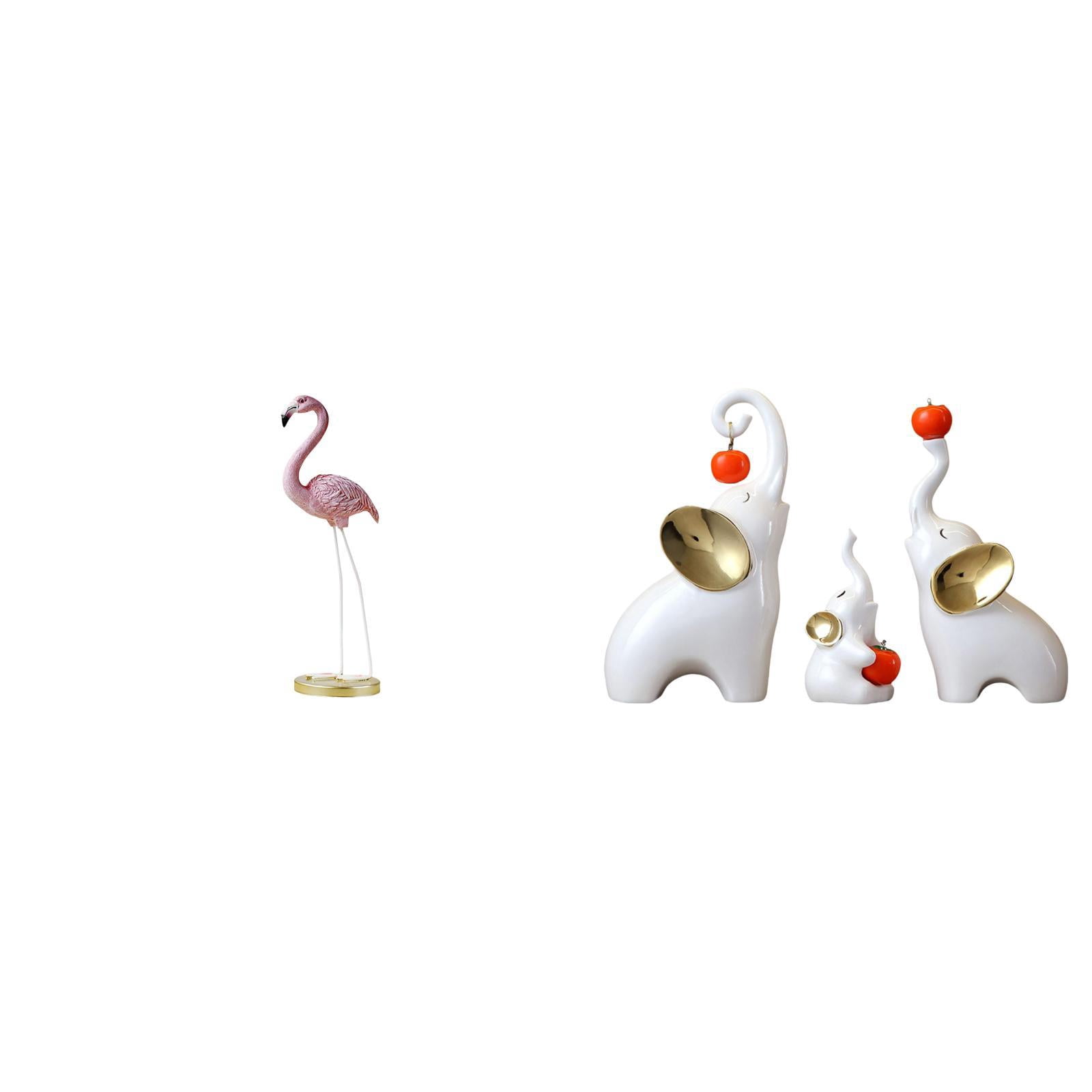 Flamingo Elephant Resin Statue Bird Sculpture Modern Art Home Decor for ...