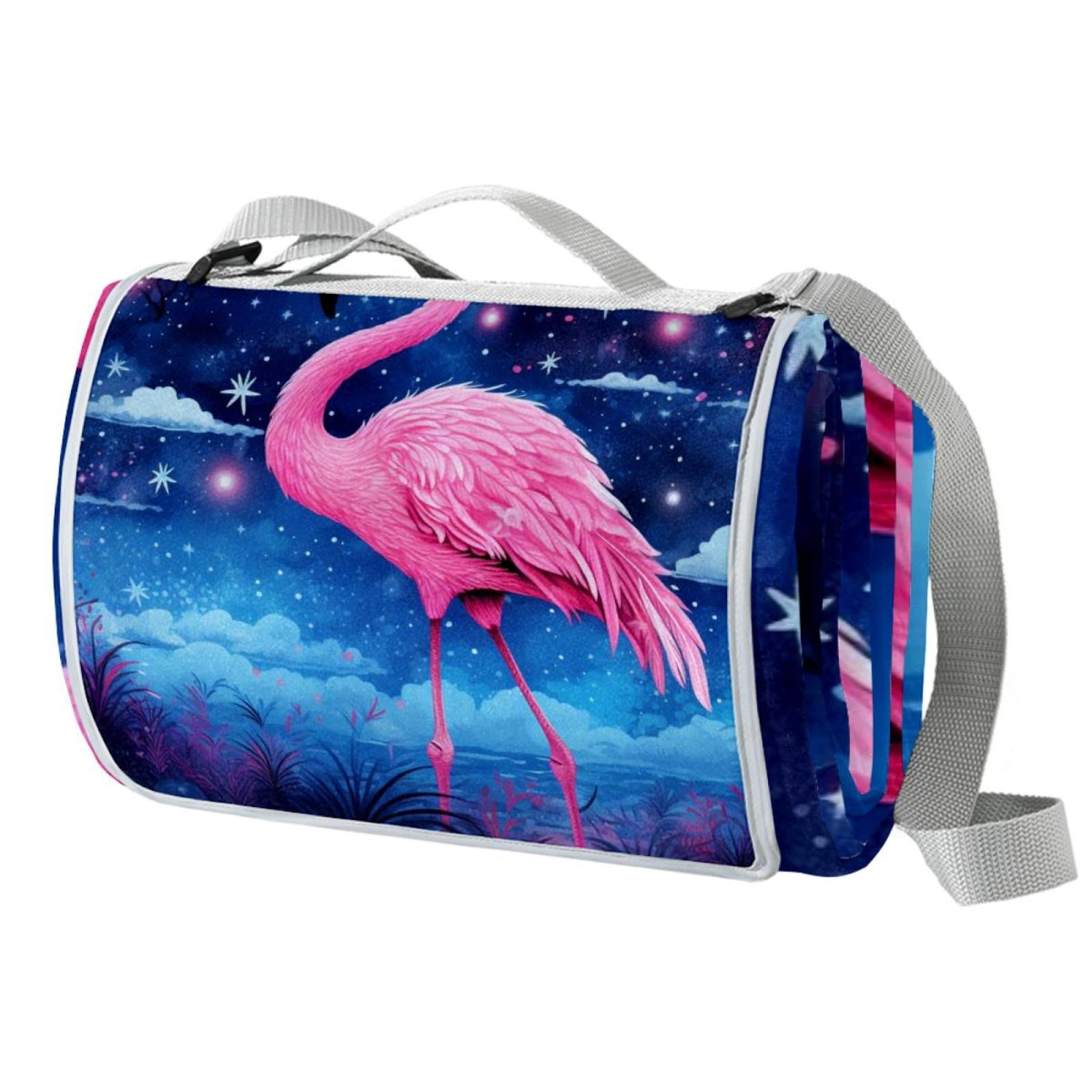 Flamingo Extra Large Canvas Beach Blanket for Picnic Mat, Waterproof ...