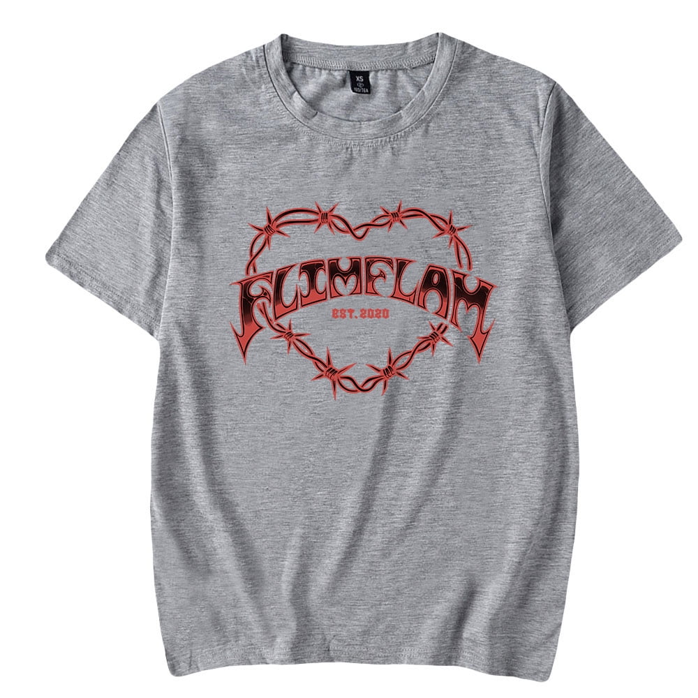 Flamingo FLIM FLAM Merch Red Barbed Wire T-shirt Short Sleeve Women Men ...