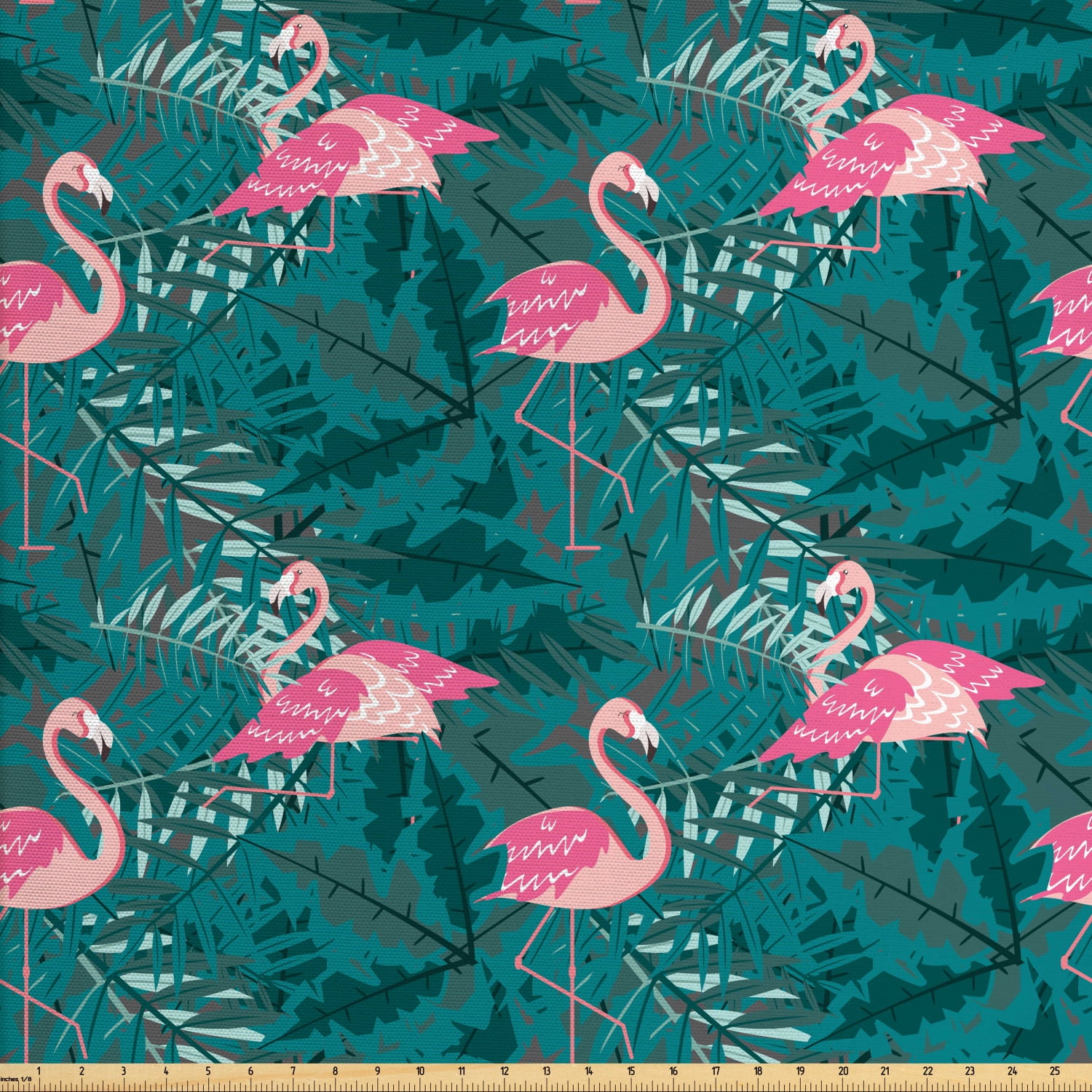 Ambesonne Flamingo Fabric by the Yard Upholstery, Tropic Birds on ...