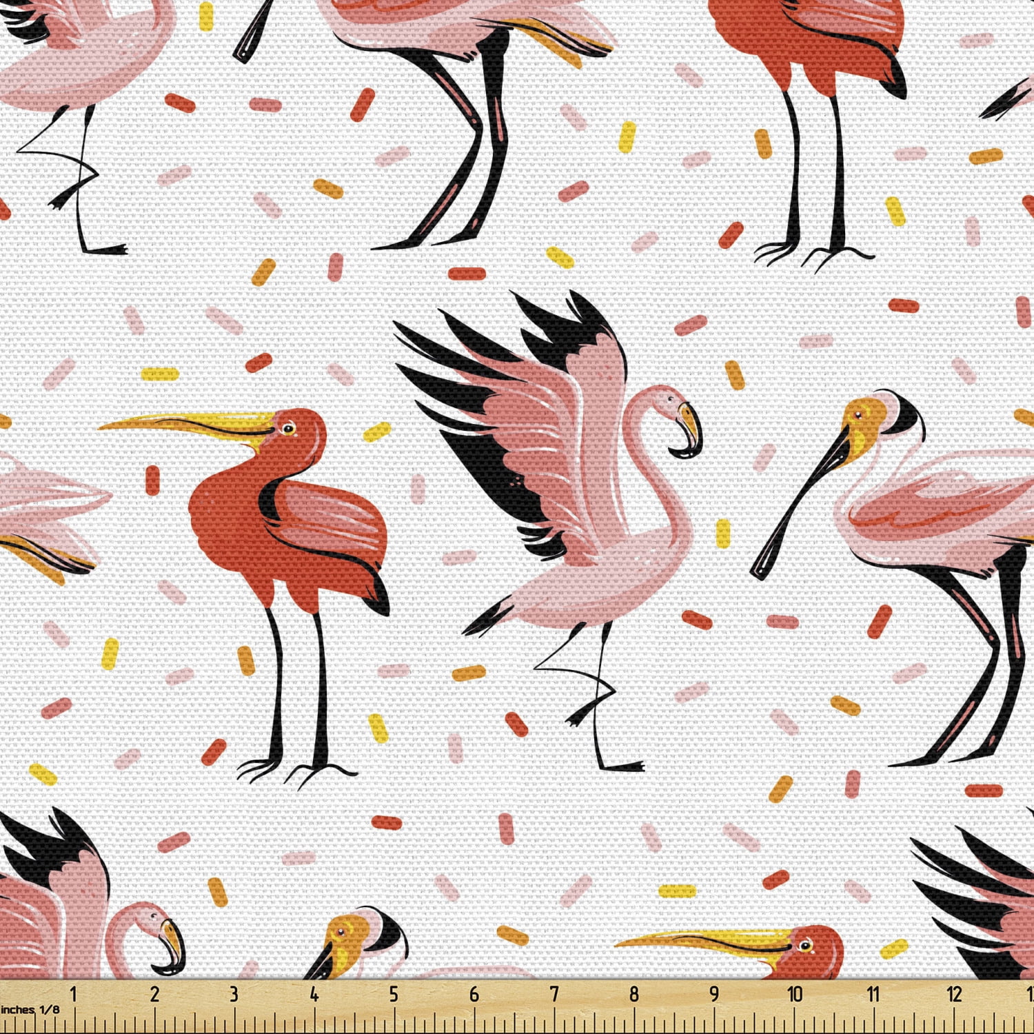 Ambesonne Flamingo Fabric by the Yard Upholstery, Exotic Birds Hand ...