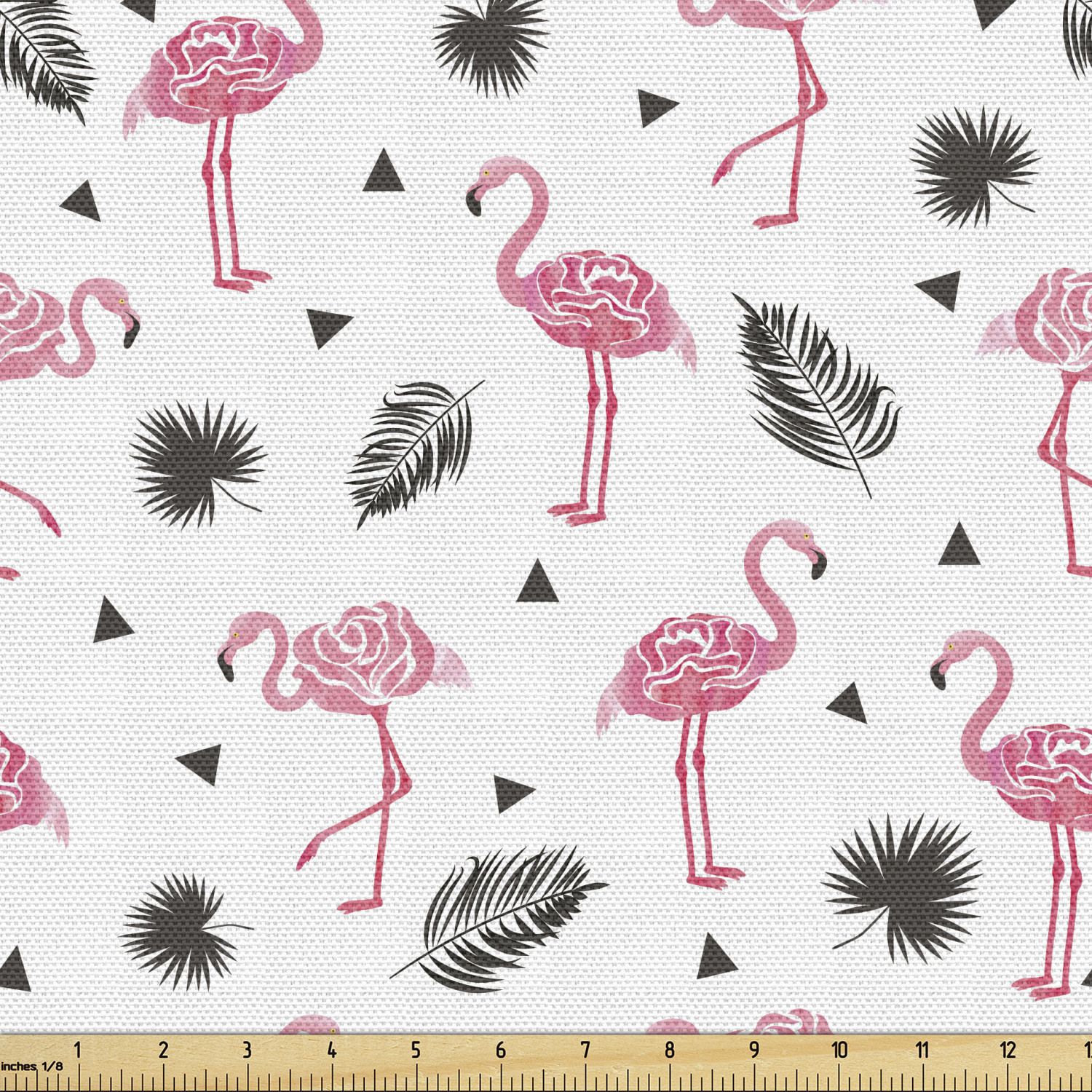 Ambesonne Flamingo Fabric by the Yard Upholstery, Watercolor Art ...
