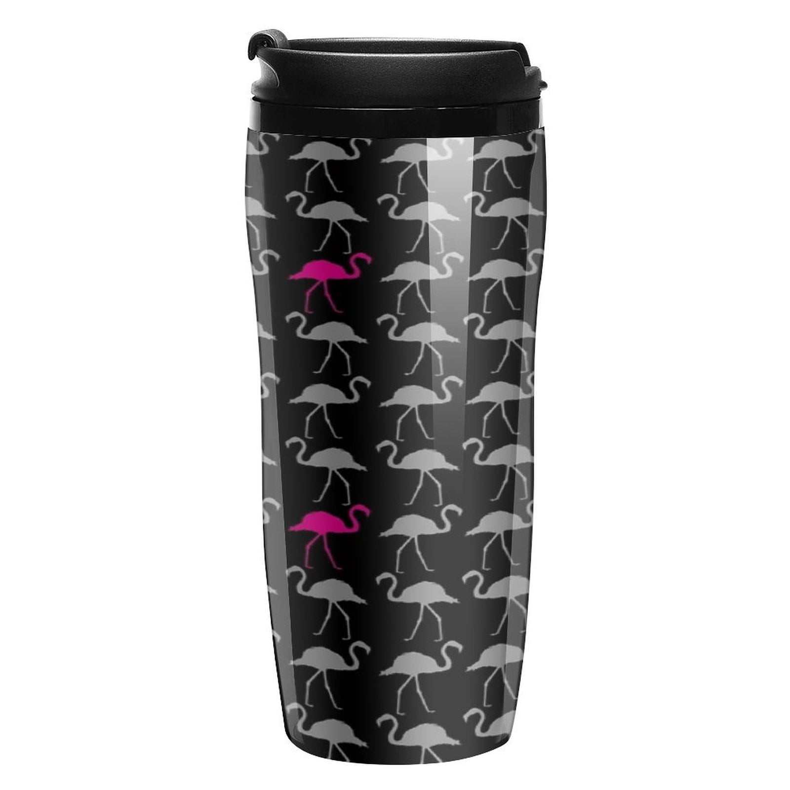Flamingo Flock Double Walled Coffee Cup Plastic Water Bottle Tumblers ...
