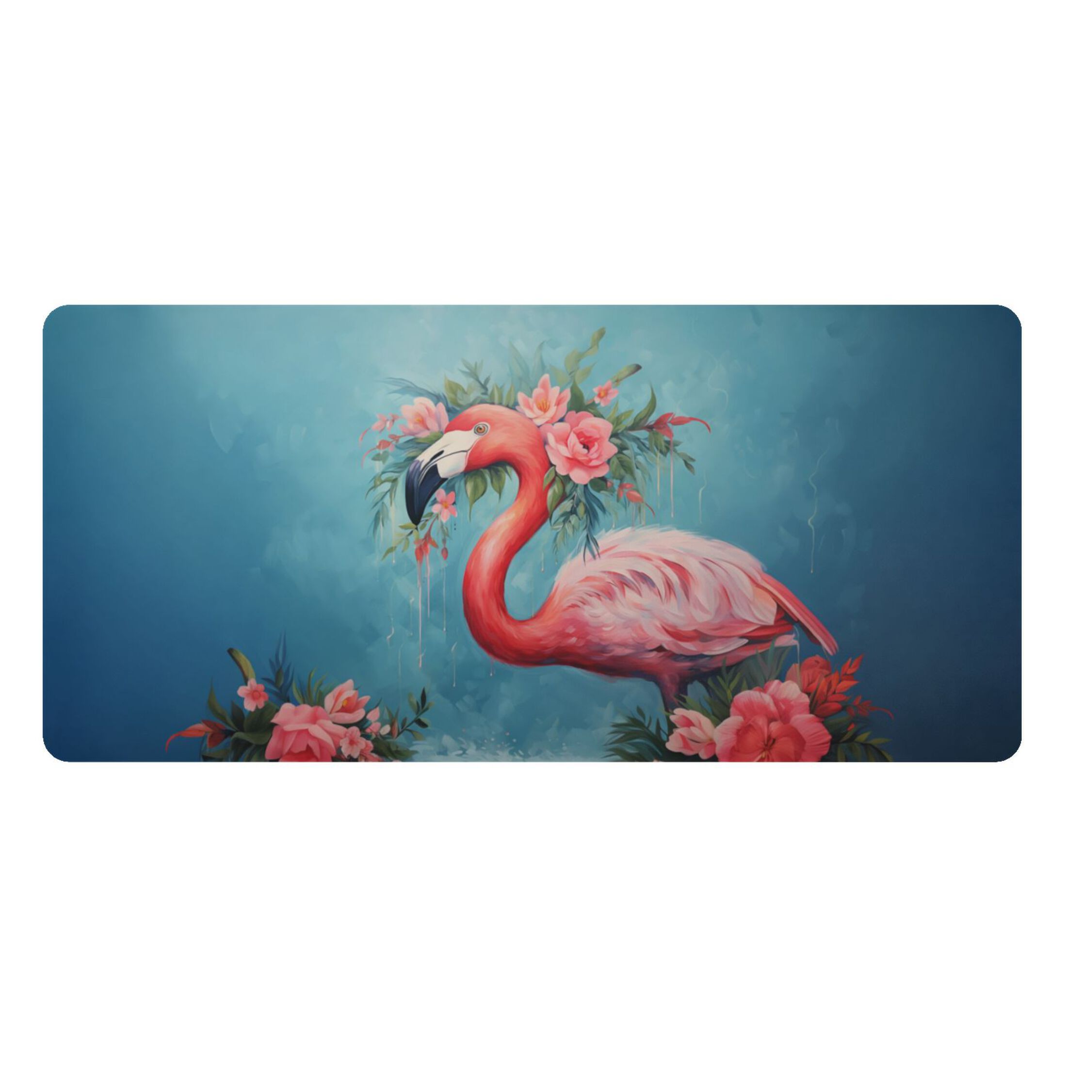 Flamingo Flowers Desk Mats Large Mouse Pad Long Keyboard Computer ...