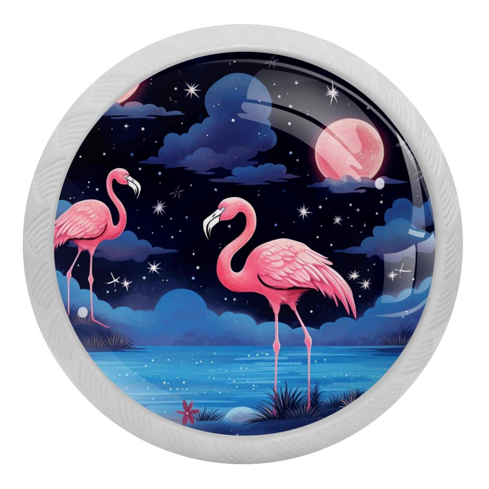 Flamingo Fluorescent Drawer Pulls - Round Knobs - Glow-in-the-Dark Door ...