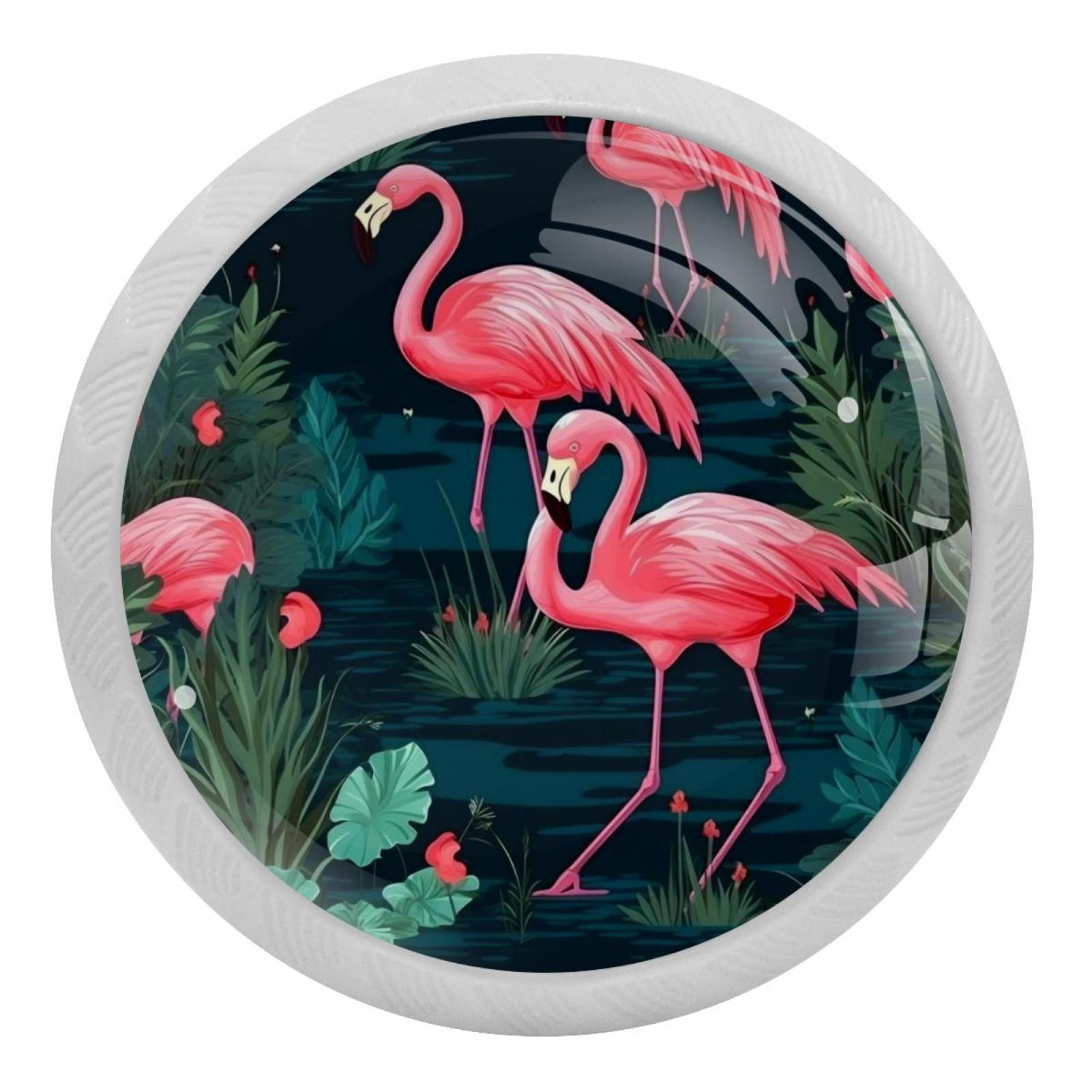 Flamingo Fluorescent Drawer Pulls with Screws - Round 4-Pack: Glow-in ...