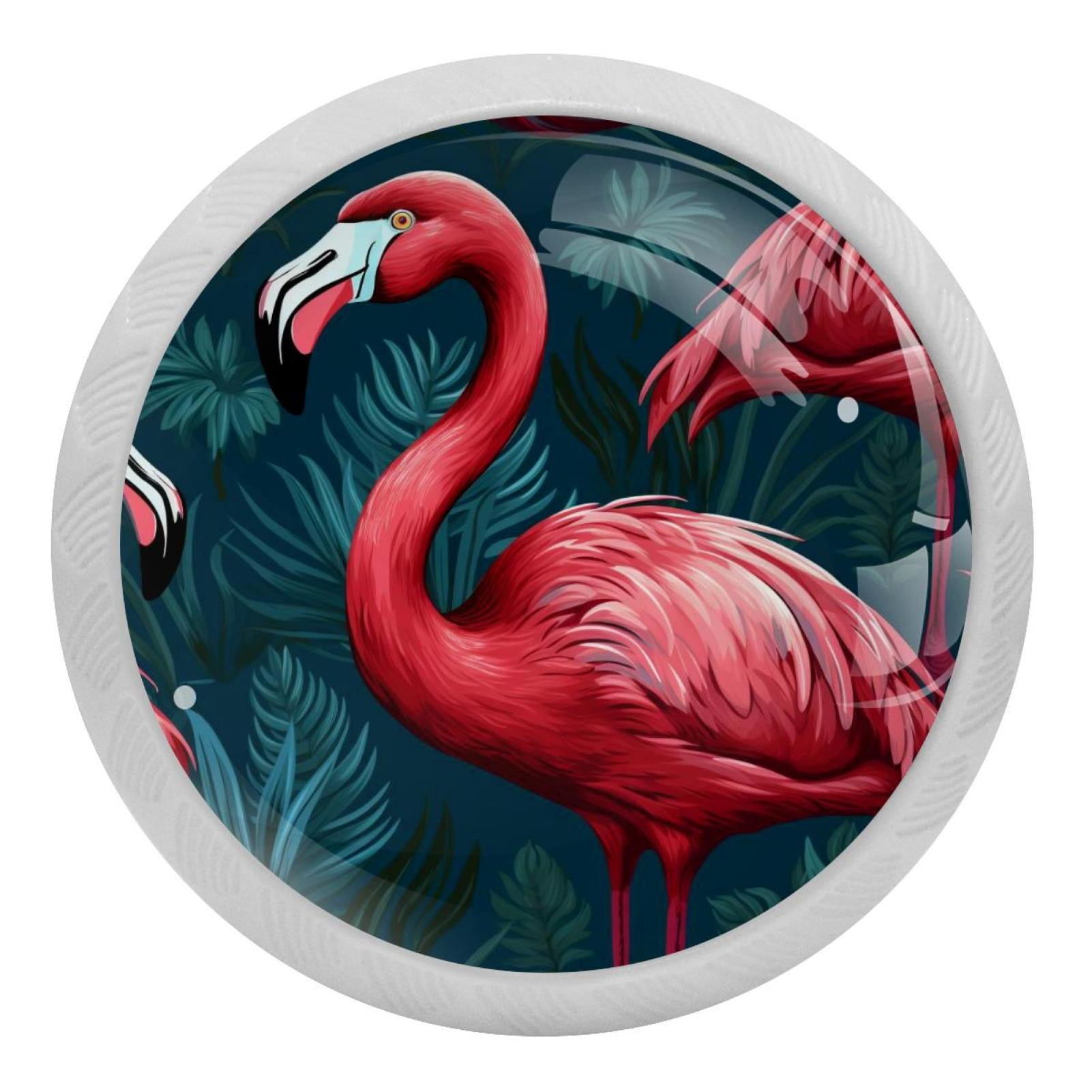 Flamingo Fluorescent Drawer Pulls with Screws - Round 4-Pack Glow-in ...