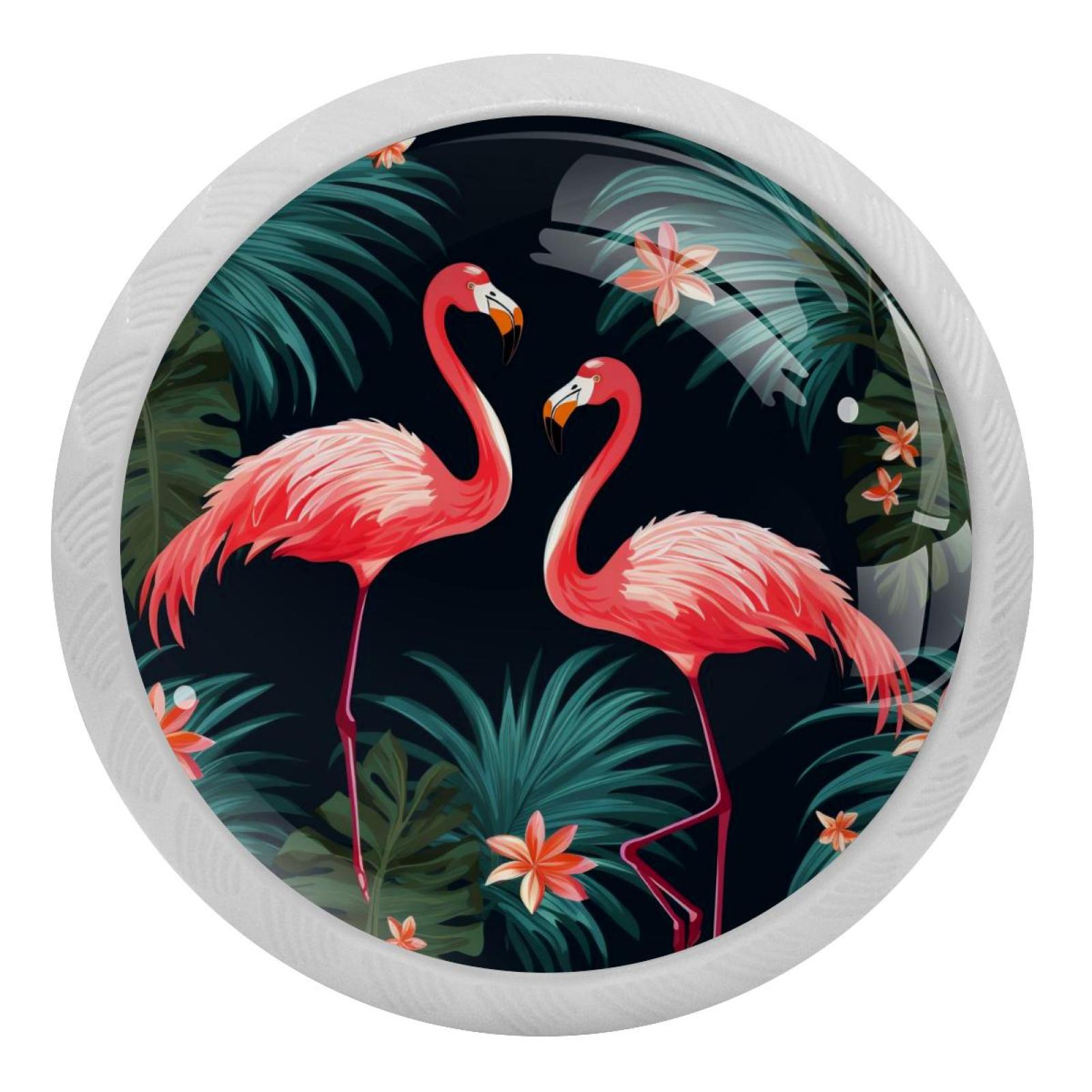 Flamingo Fluorescent Glow-in-the-Dark Cabinet Door Knobs - Round 4-Pack ...