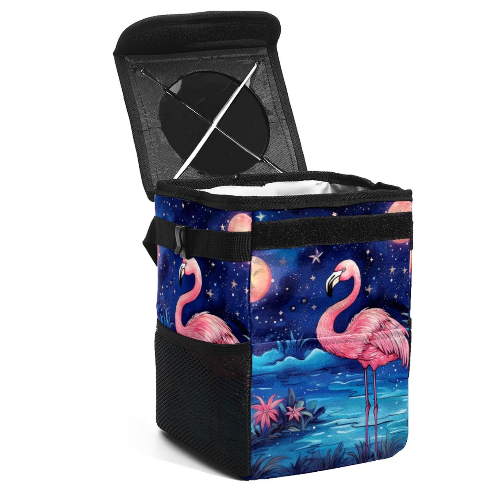 Flamingo Foldable Car Garbage Can with Lid, Leak-Proof, Hanging Storage ...