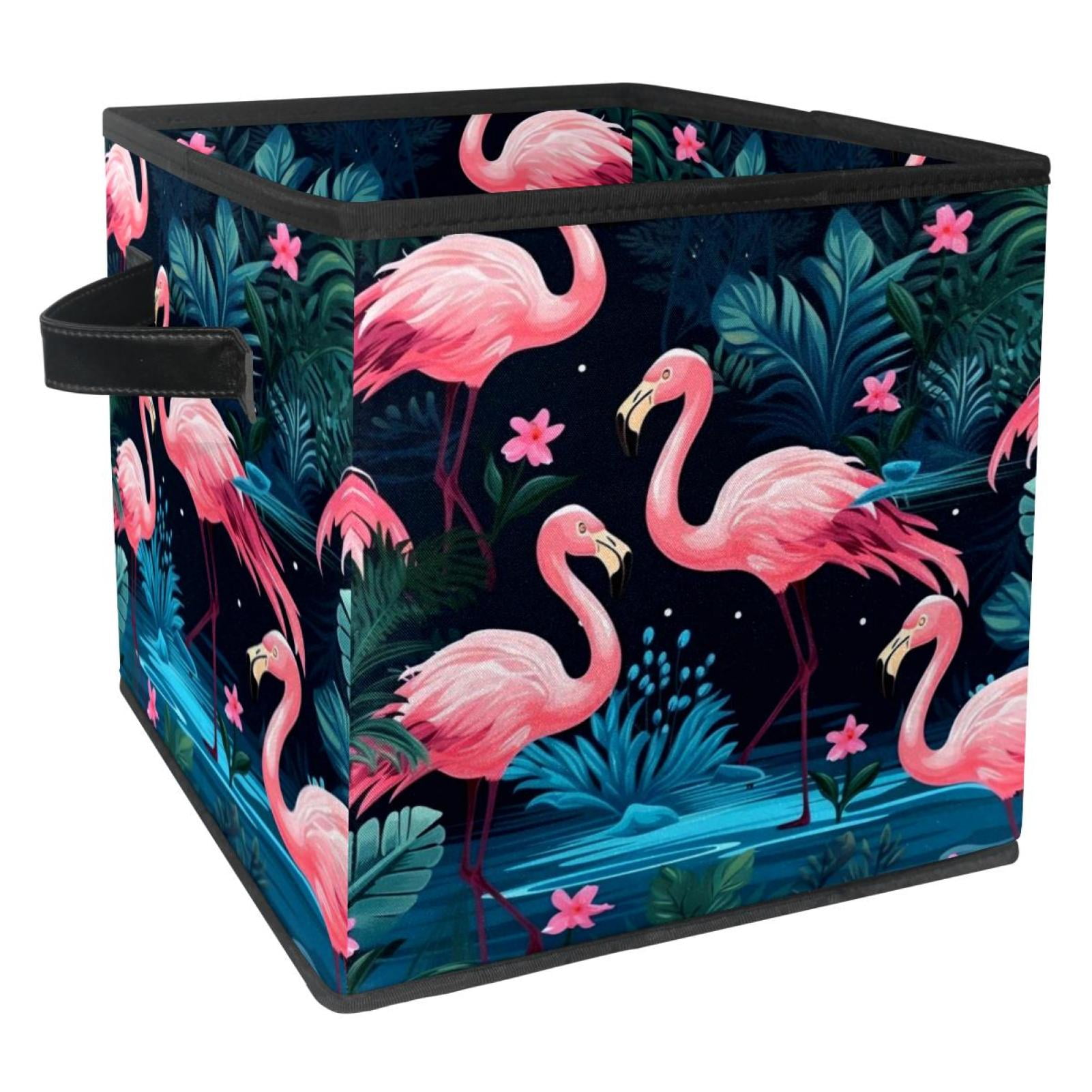 Flamingo Foldable Cube Organizer with Handle, 10.8"x10.5"x10.6", Large ...